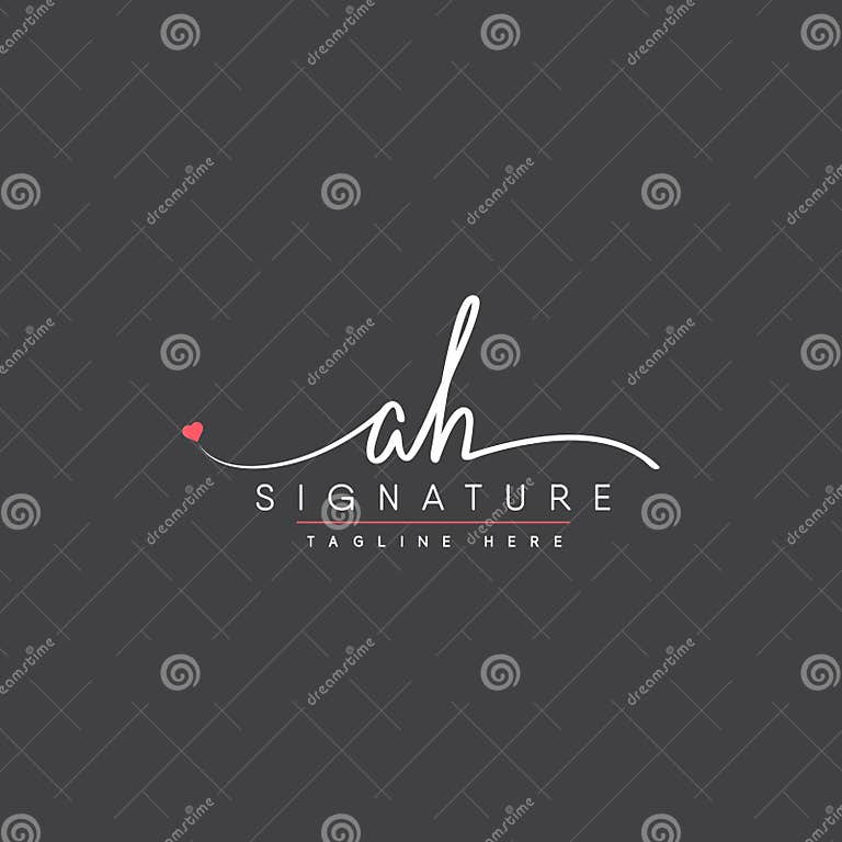 AH Signature Logo - Handwritten Vector Logo for Letter Stock Vector ...