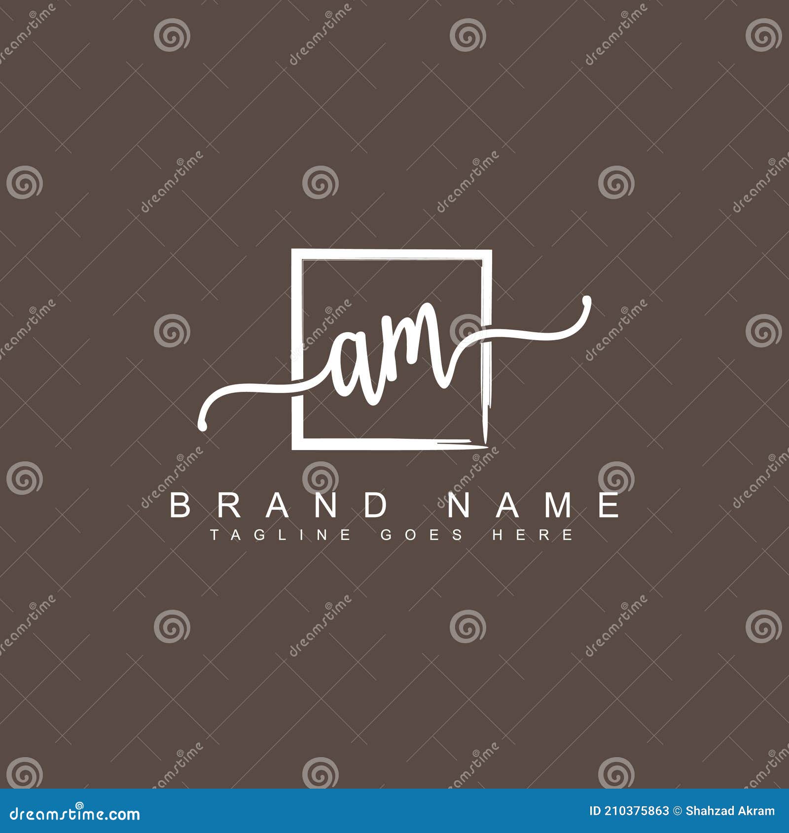 Am Initial Signature Logo - Handwritten Vector Logo Stock Vector ...