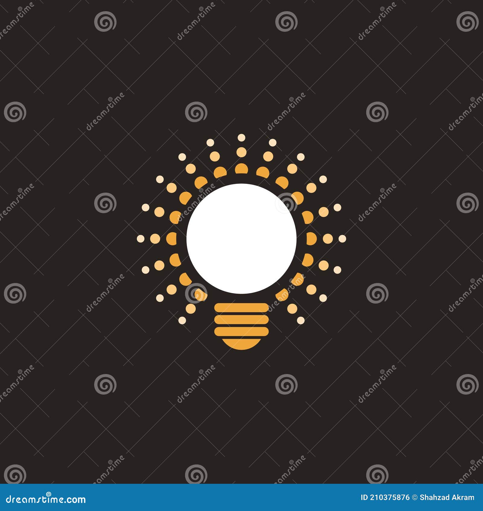 Stylized Bulb Logo - Vector Icon of White and Orange Bulb Stock Vector ...