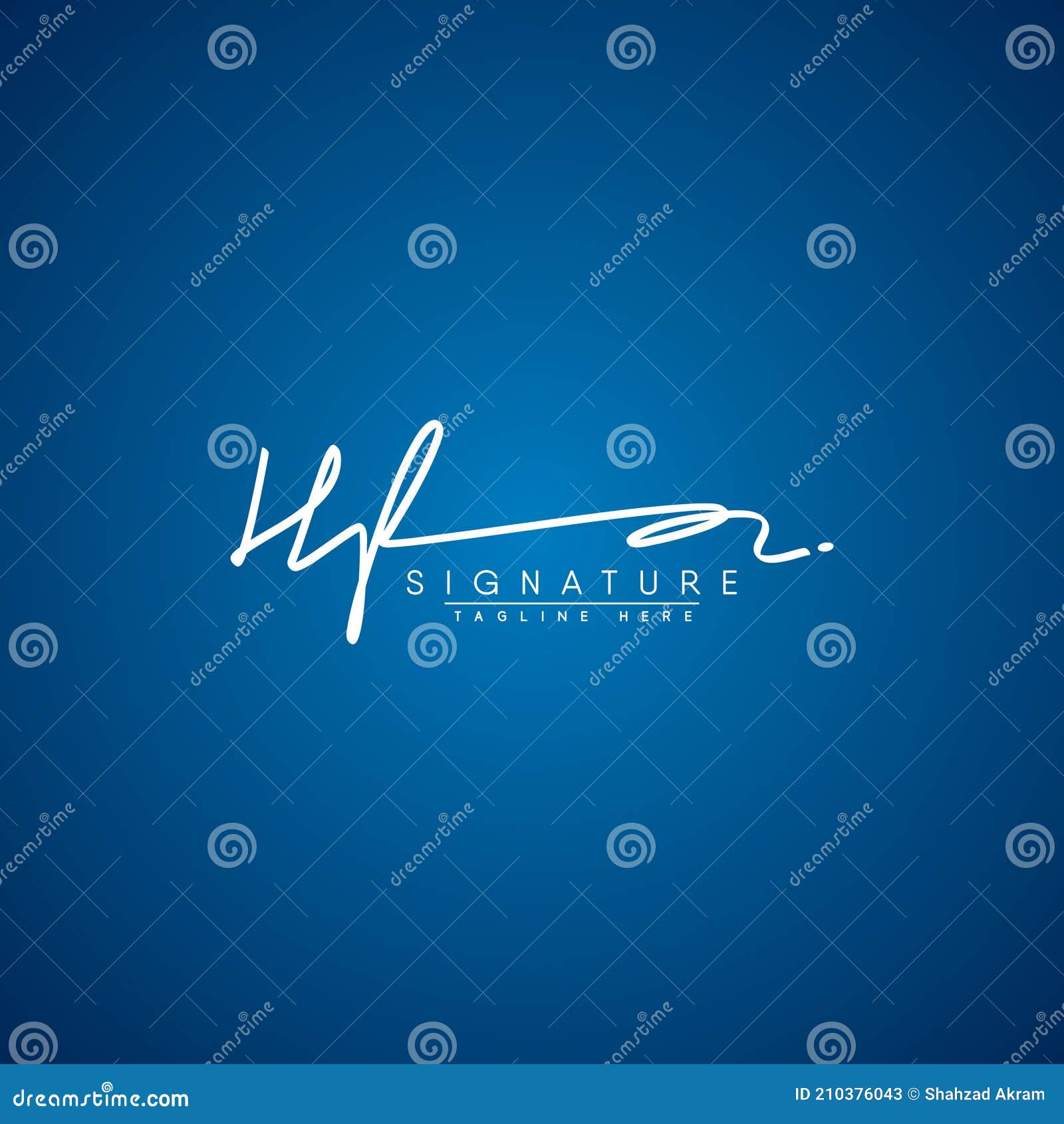 HF Signature Logo - Handwritten Vector Logo for Initial Letter Stock ...