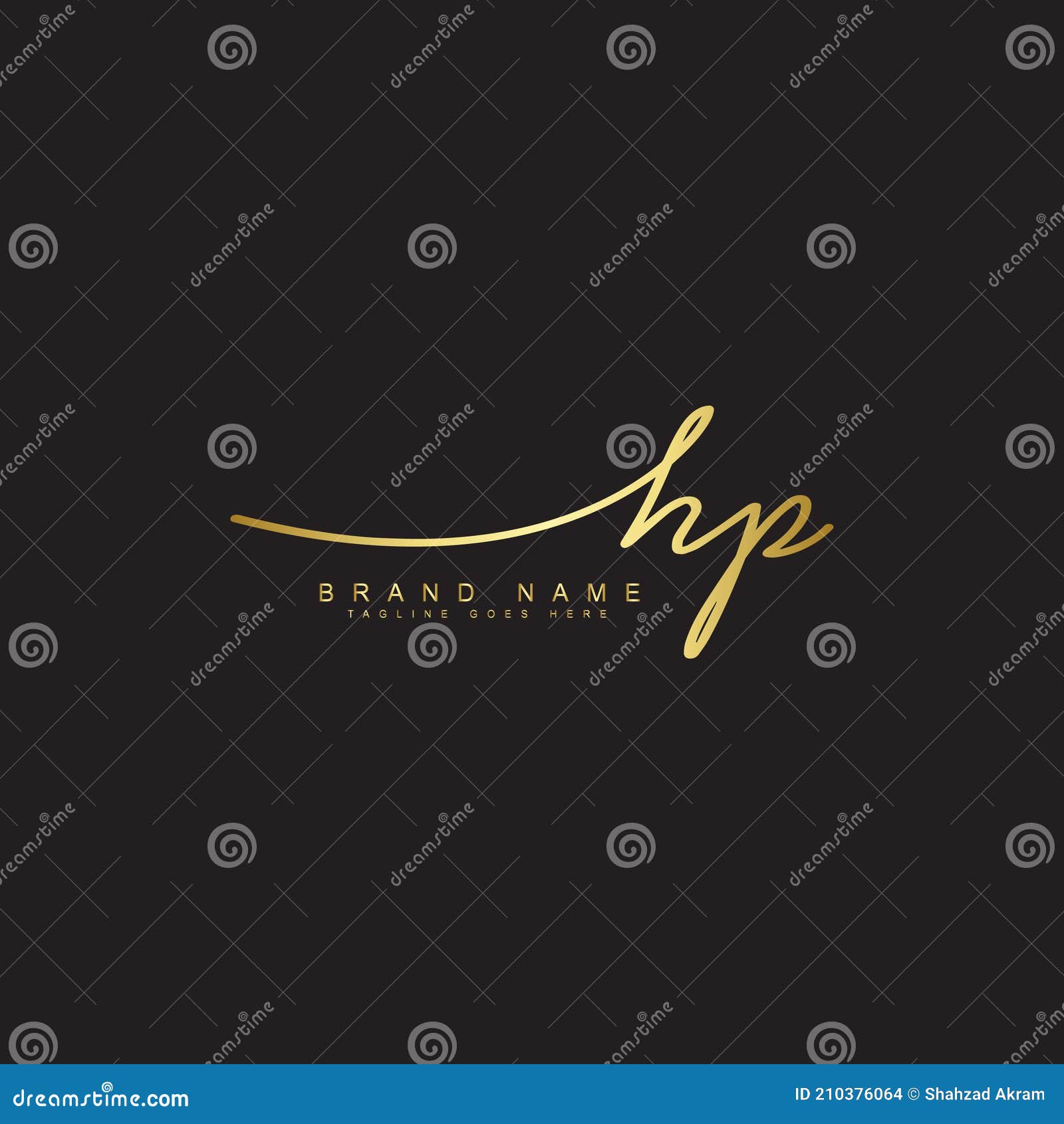 HP Initial Signature Logo - Handwritten Vector Logo Stock Vector ...