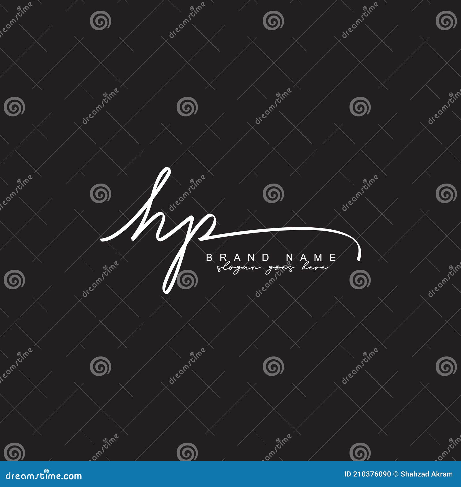 HP Logo - Handwritten Signature Logo Stock Vector - Illustration of ...