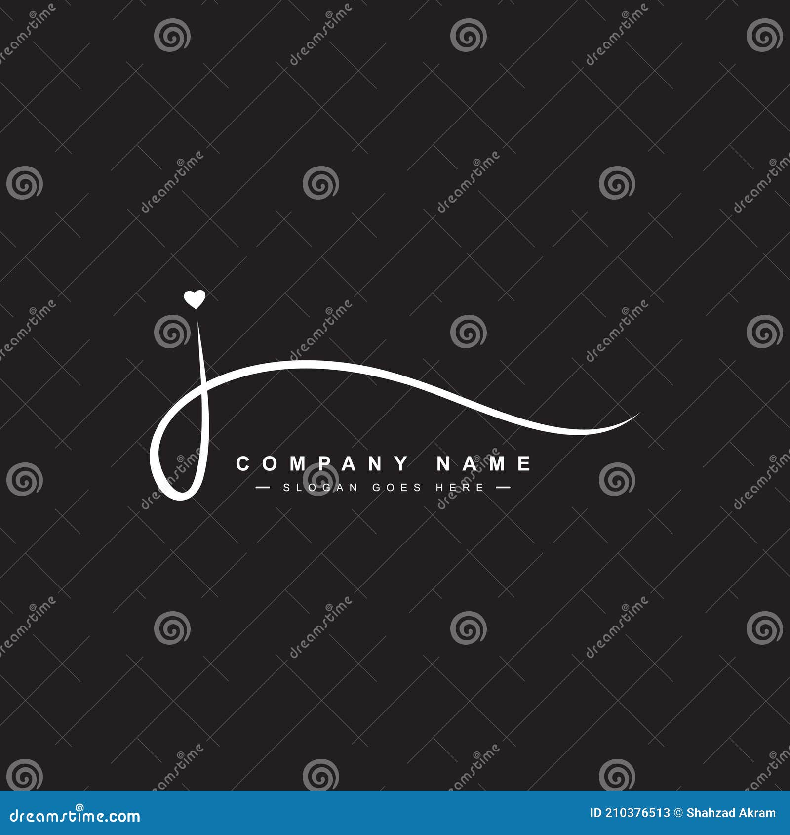 J Letter Signature Logo - J Letter Initial Logo Stock Vector ...