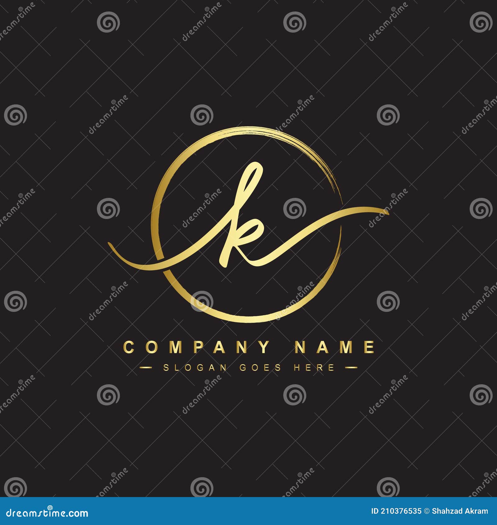 K Letter Signature Logo - Handwritten Initial Vector Logo Stock Vector ...