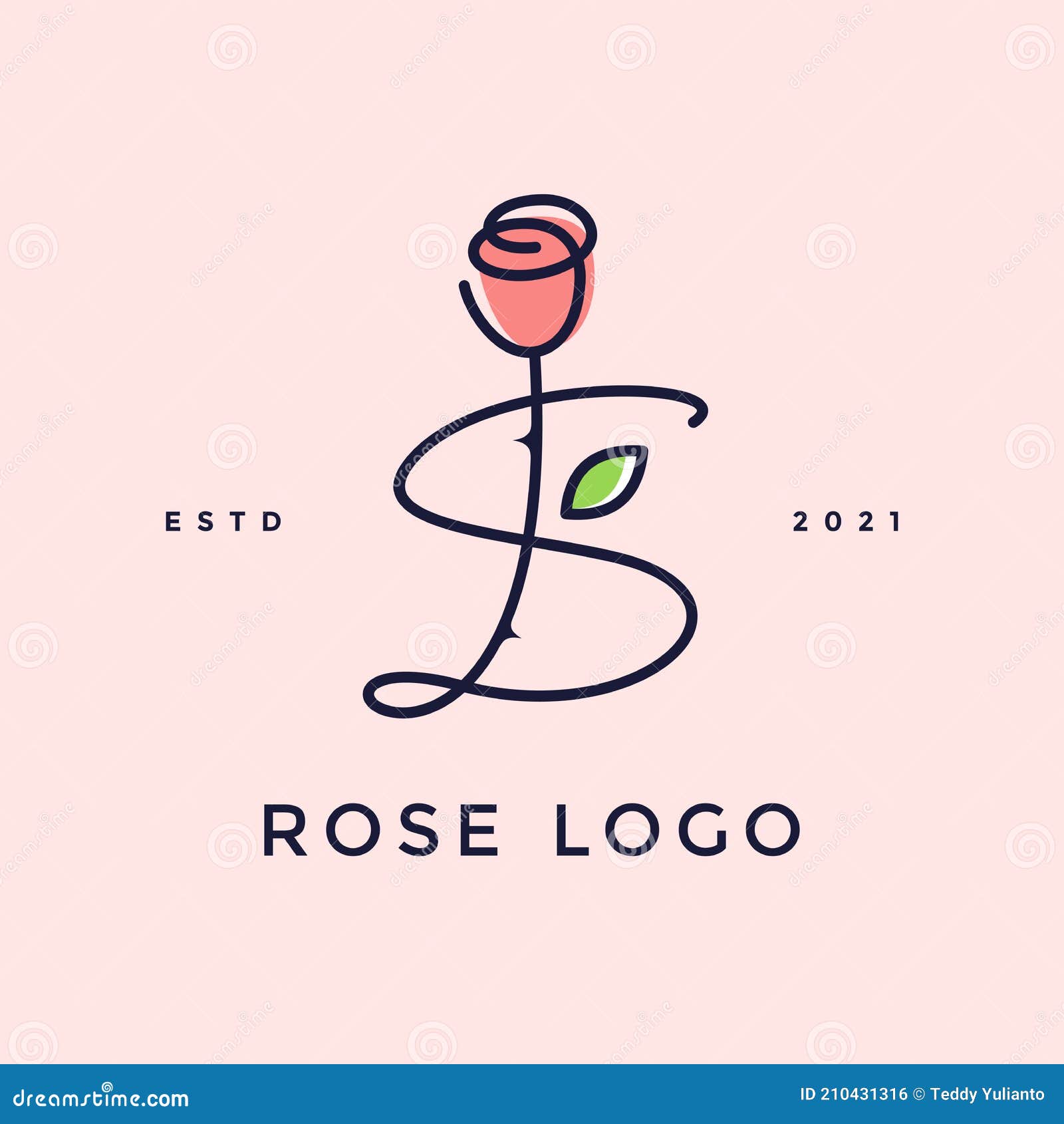 Charming Initial Rose Flower S Stock Vector - Illustration of letter ...