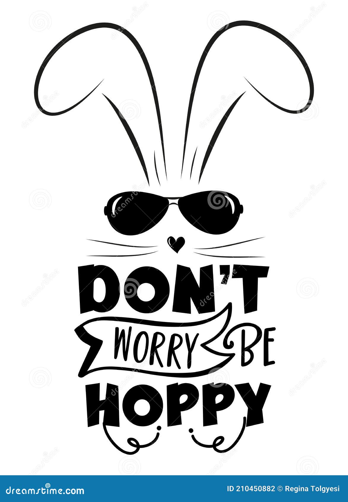 Be Hoppy Bunny Card Vector Illustration | CartoonDealer.com #117038552