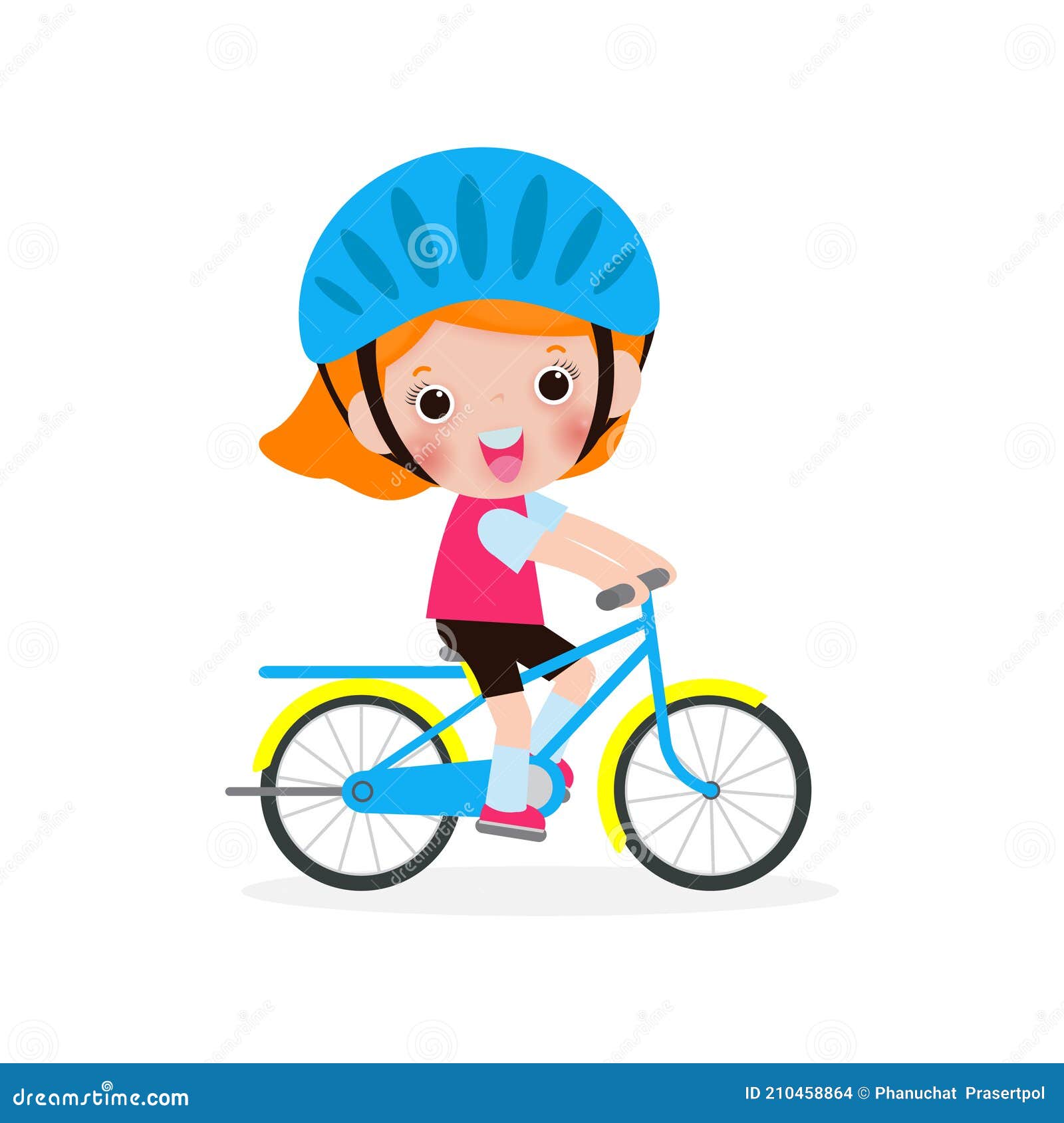 Children Biking In The Park Vector Illustration | CartoonDealer.com ...