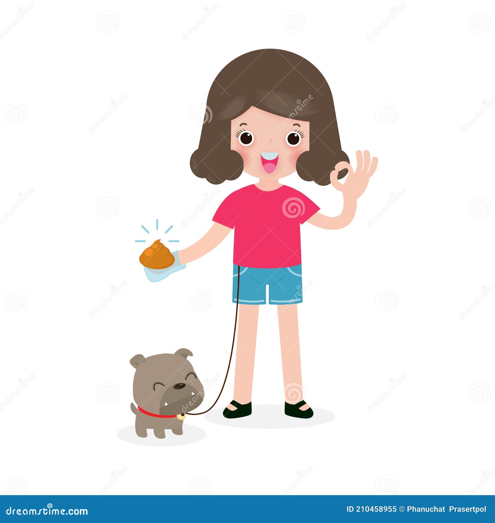 Cute Pug Dog Pooping Isolated On White Cartoon Vector | CartoonDealer ...