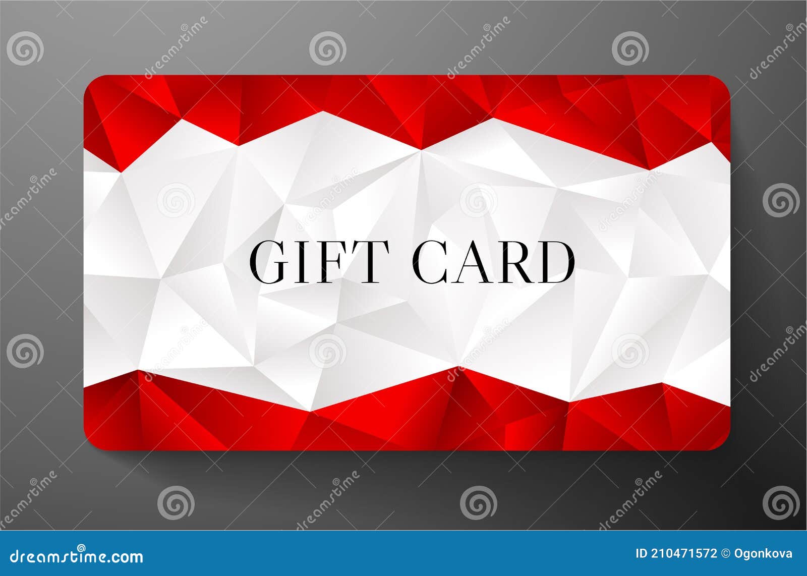 Gift Card with Abstract White Polygon Background Triangle Shape Texture ...