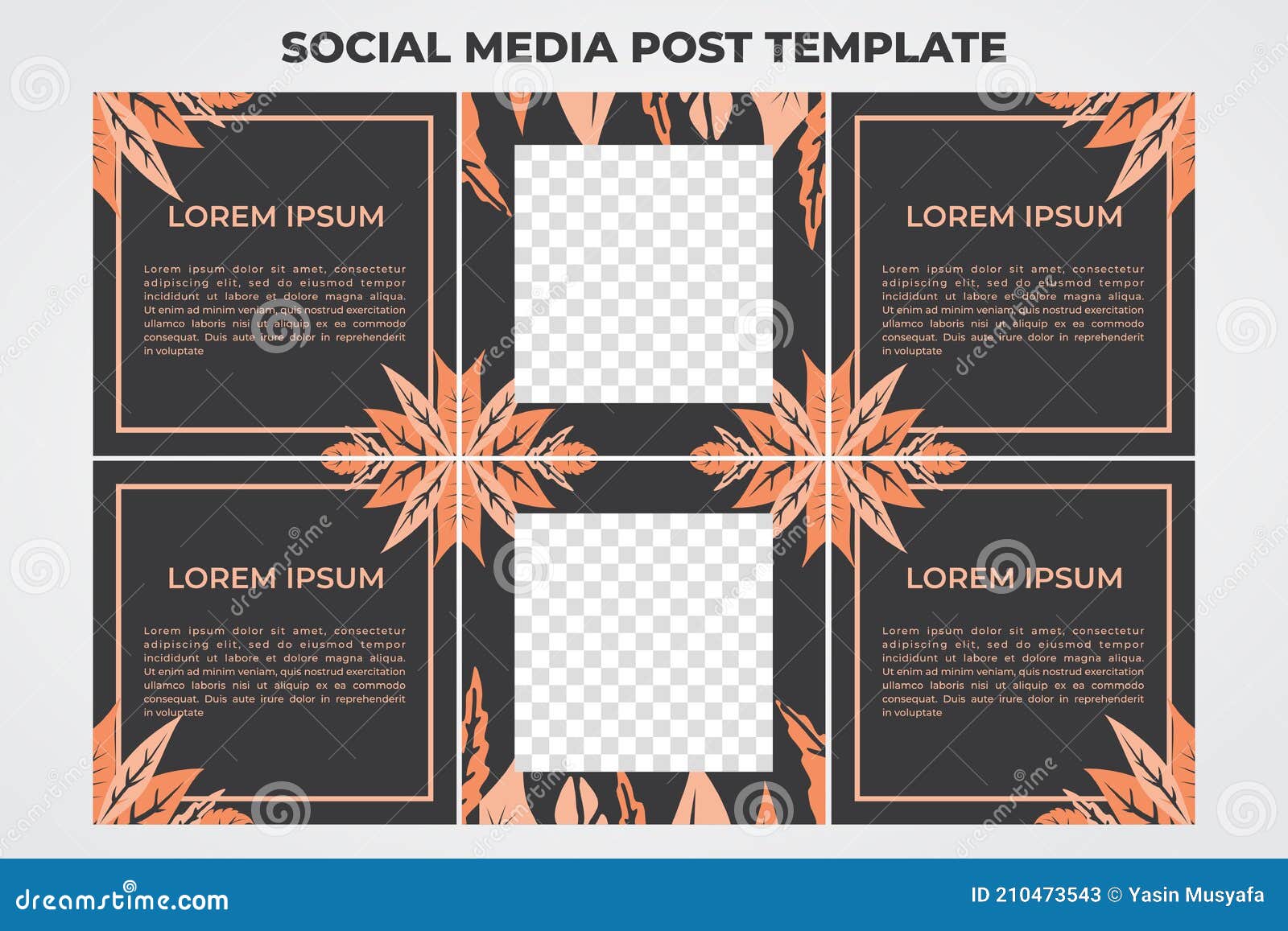 Modern Social Media Post Feed, Background Template with Copy Space for ...