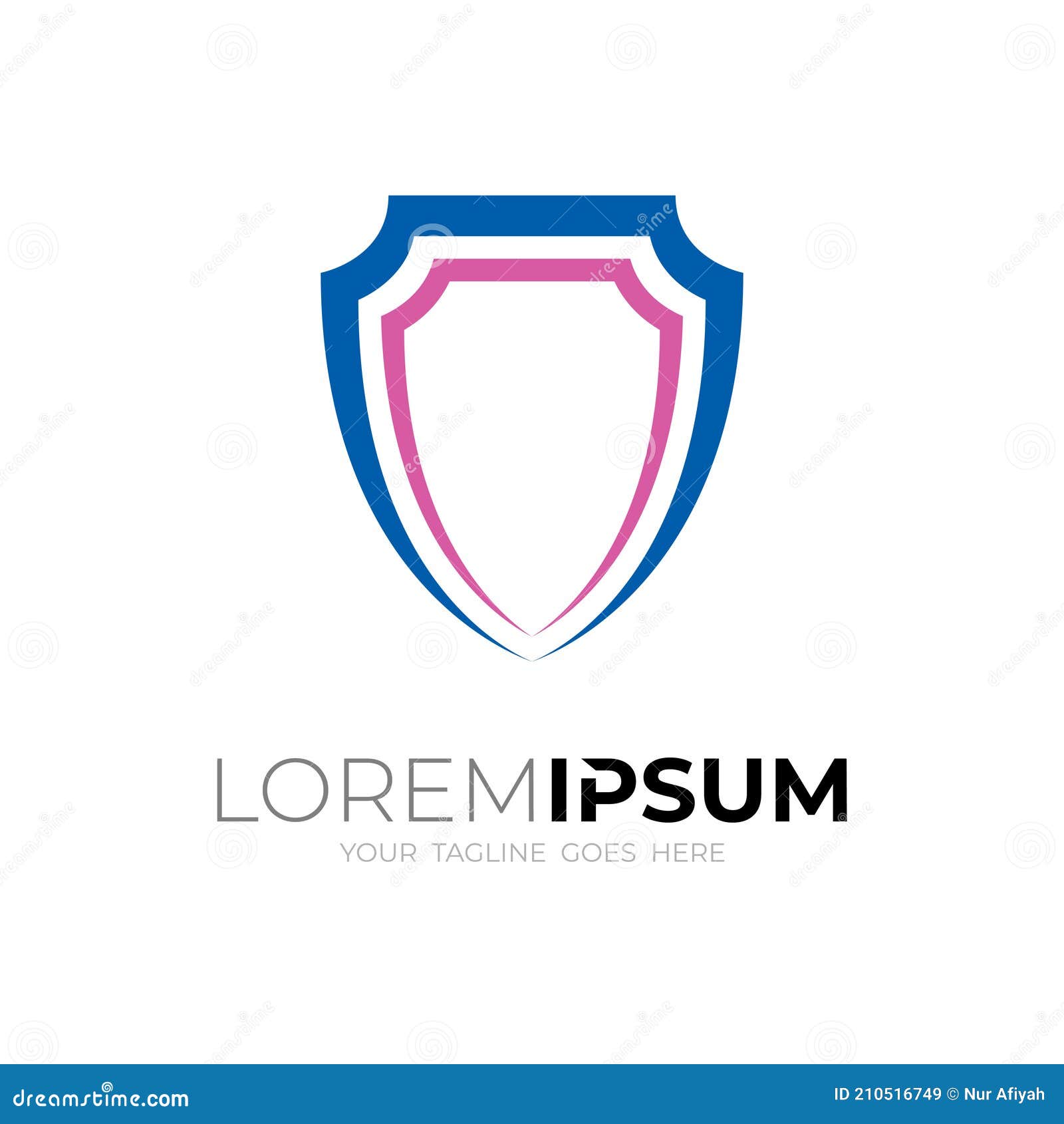 Simple Shield Logo Template, Line Style with Modern Icons Stock Vector ...