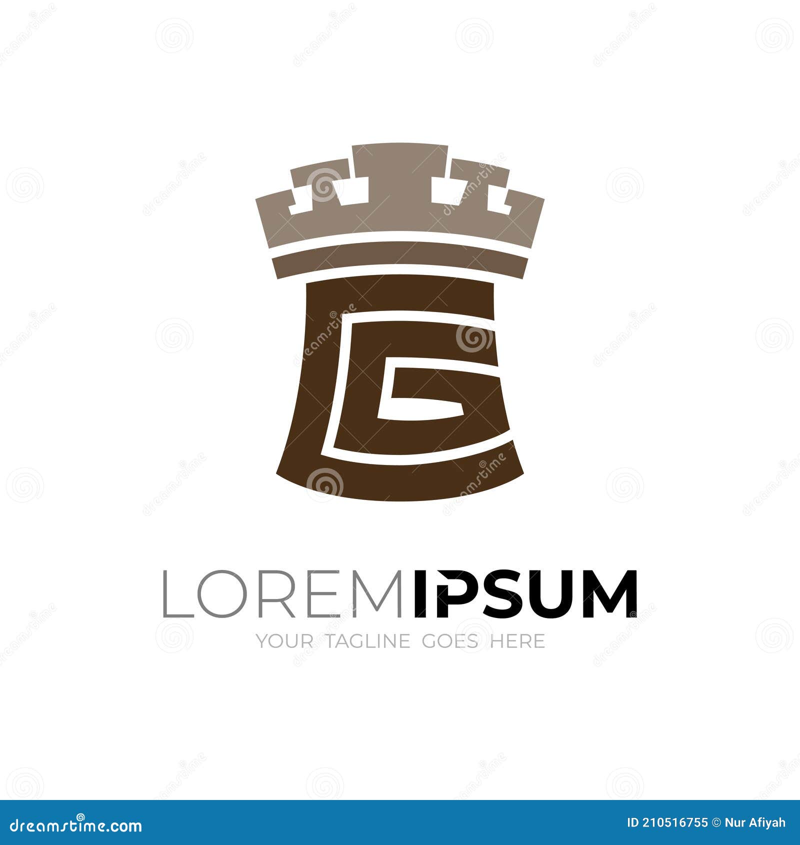 Castle Logo Design Vector, C and G Logo Stock Vector - Illustration of ...