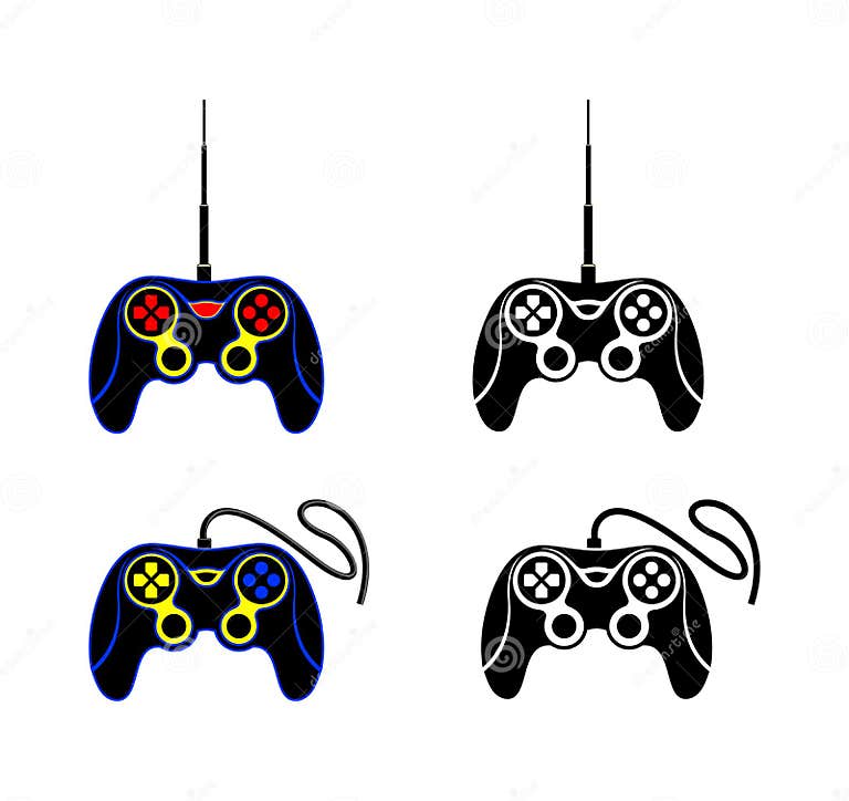 Game Stick Icon Collection Vector Isolated on White Stock Vector ...