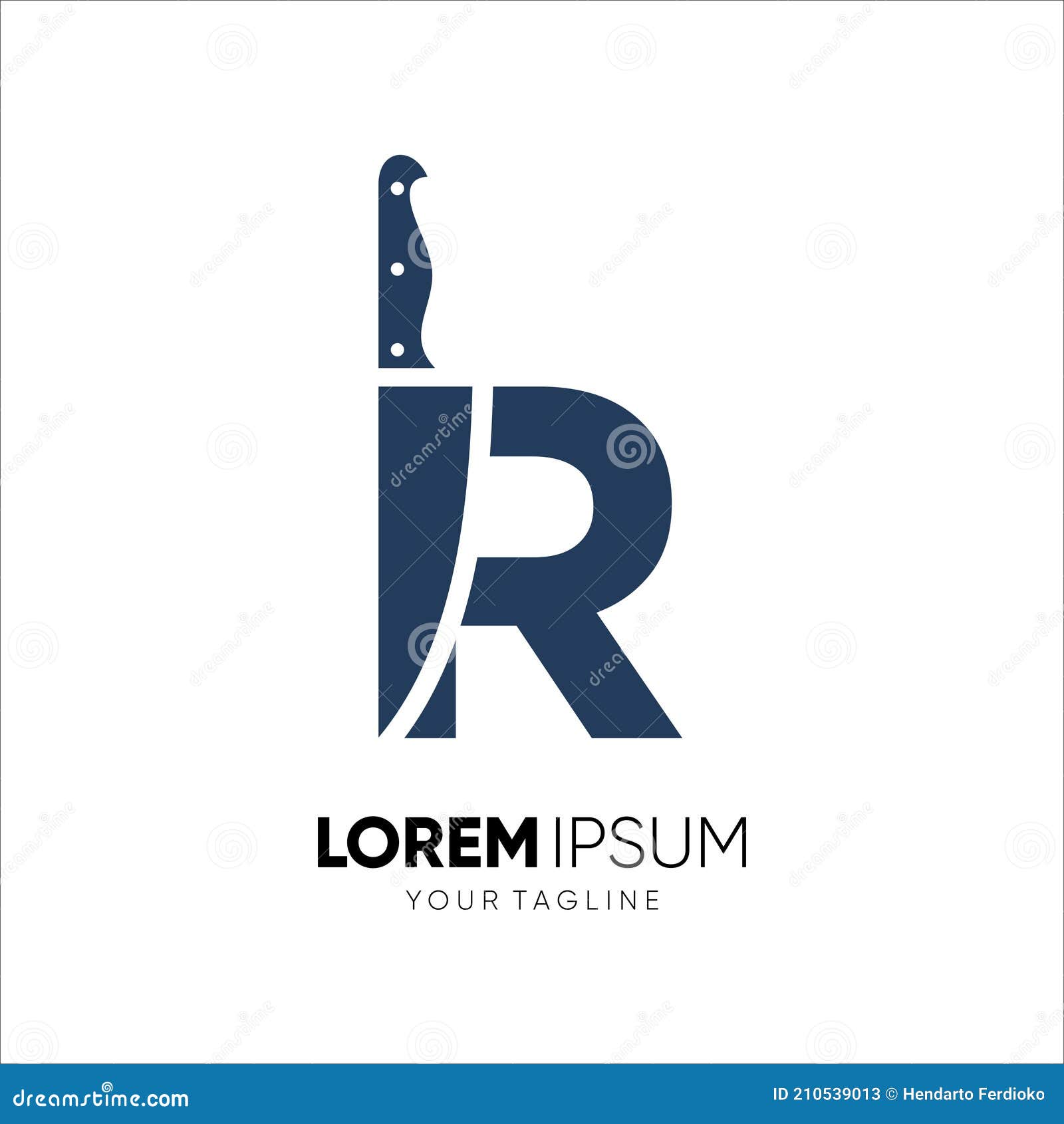 Letter R Knife Logo Design Vector Stock Vector - Illustration of coffee ...