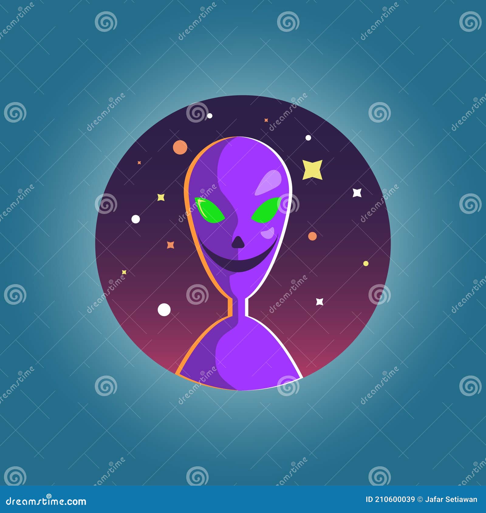 Illustration of an Aliens in the Space Circle Stock Vector ...
