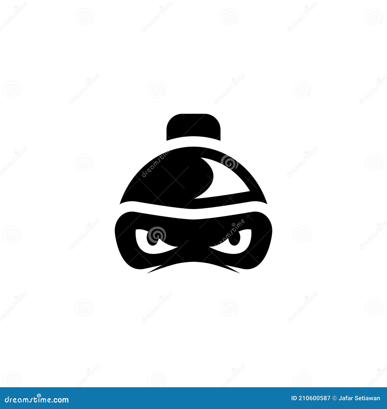 Bottle and Ninja Mask Isolated on White Stock Vector - Illustration of ...