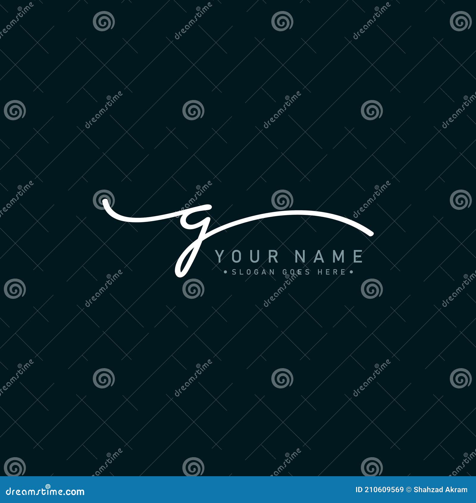 Handwritten Signature Logo for Initial Letter G Stock Vector ...