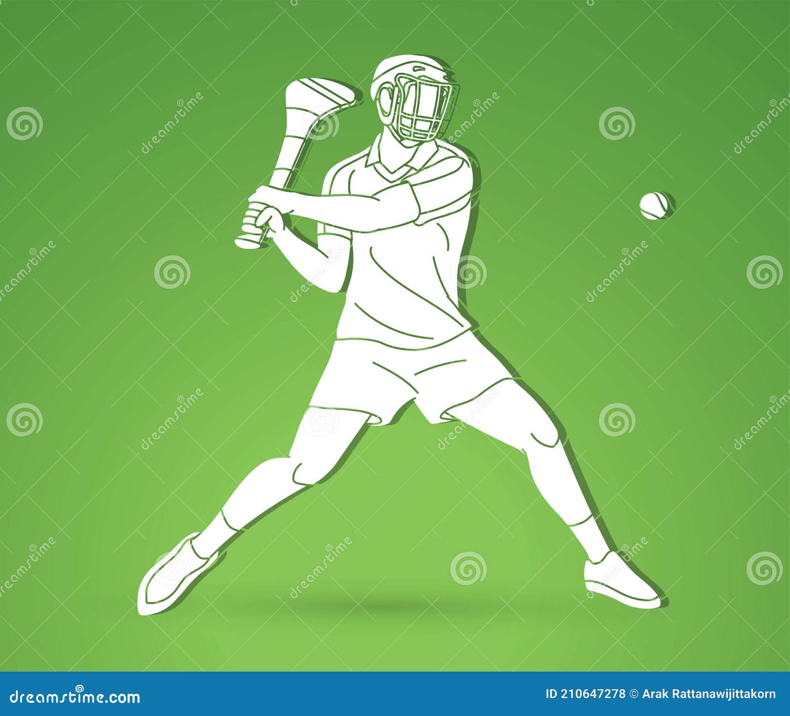 Irish Hurley And Sliotar In Doodle Style Vector Illustration ...