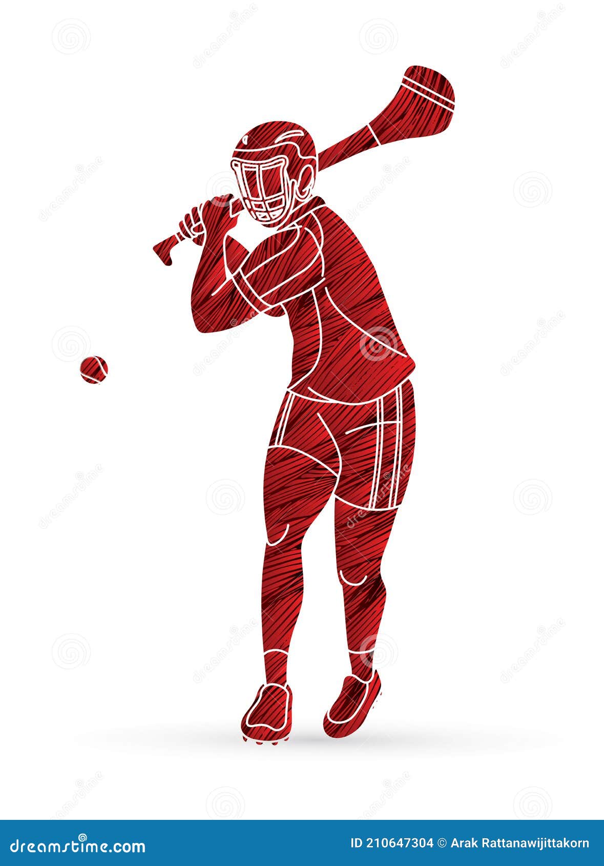 Irish Hurley Sport Cartoon Graphic Vector. Stock Vector - Illustration ...