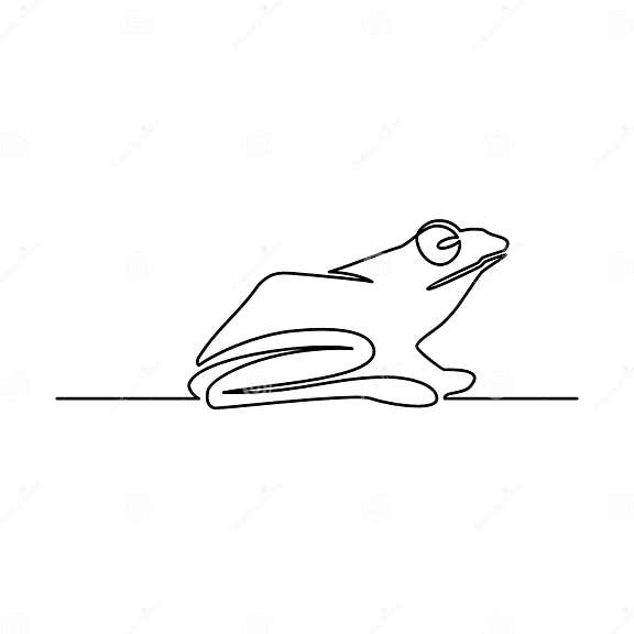 Continuous One Line Drawing. Frog Animals. Continuous Line Drawing of ...