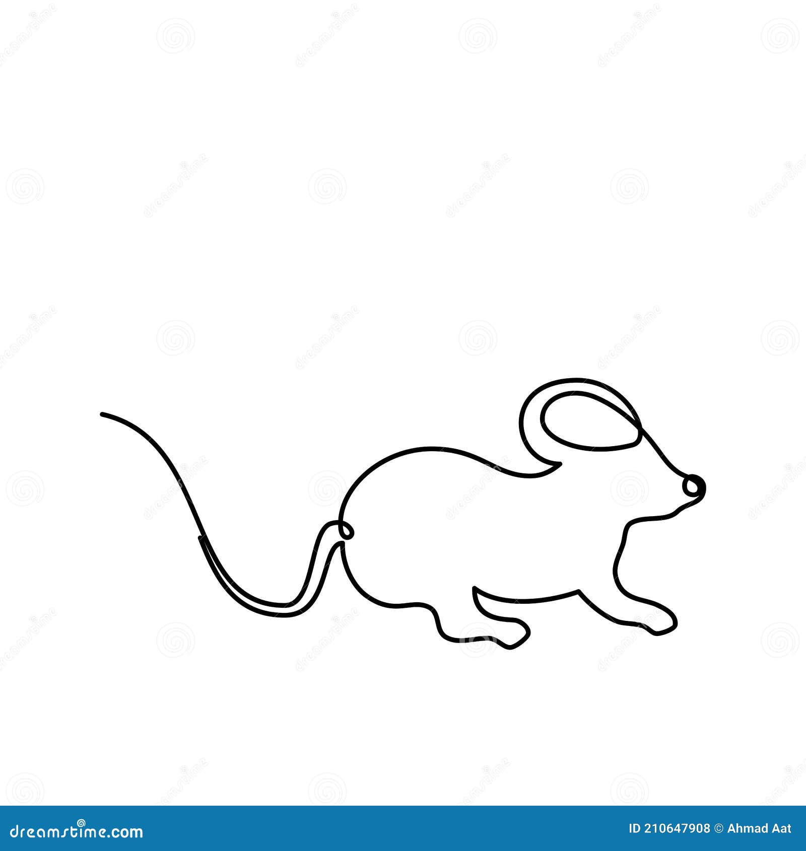 Continuous Line Drawing of Mouse Vector Illustration Future Minimalism ...