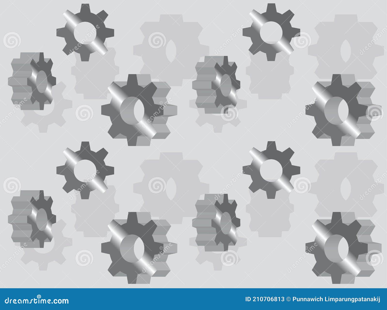 Setting Gear Icon Cog Animation Vector Illustration Seamless Background ...