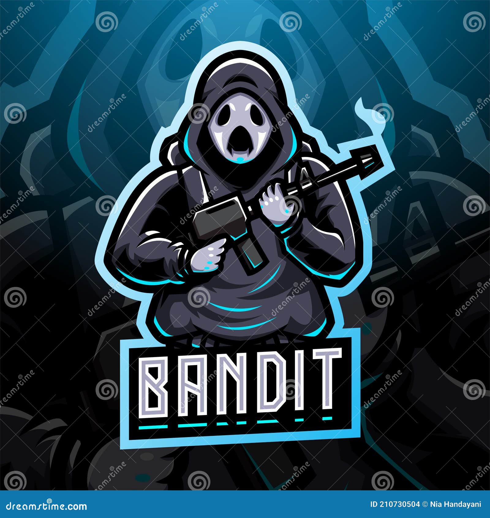 Bandit esport mascot logo stock vector. Illustration of crime - 210730504