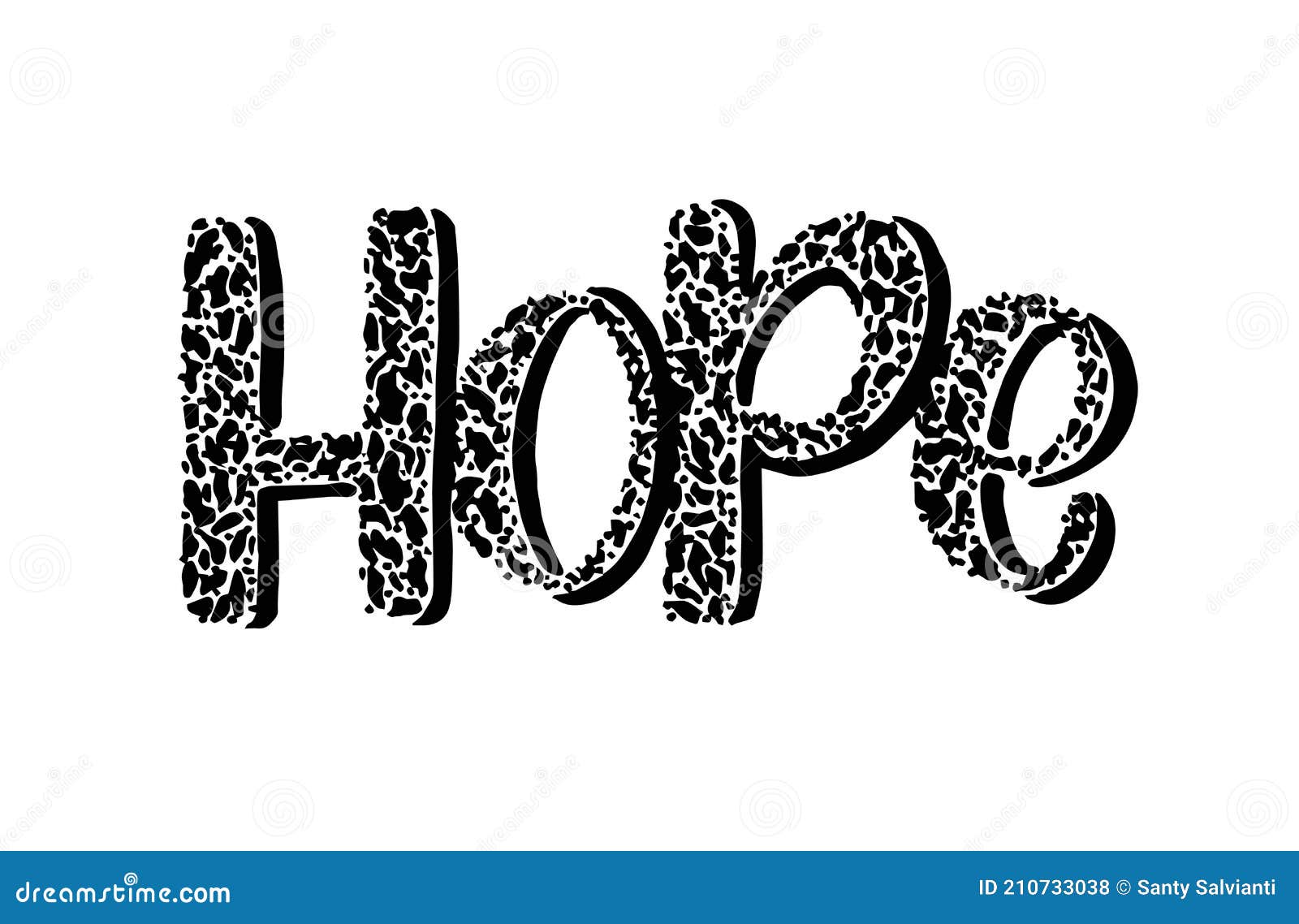 Handwritten Lettering Hope, with Ornament, Vector Illustration Stock ...
