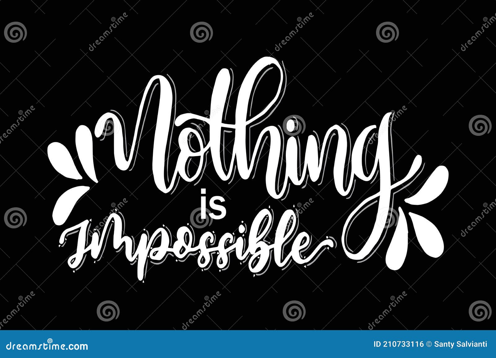 Nothing is Impossible, Hand Lettering, Motivational Quote Stock ...