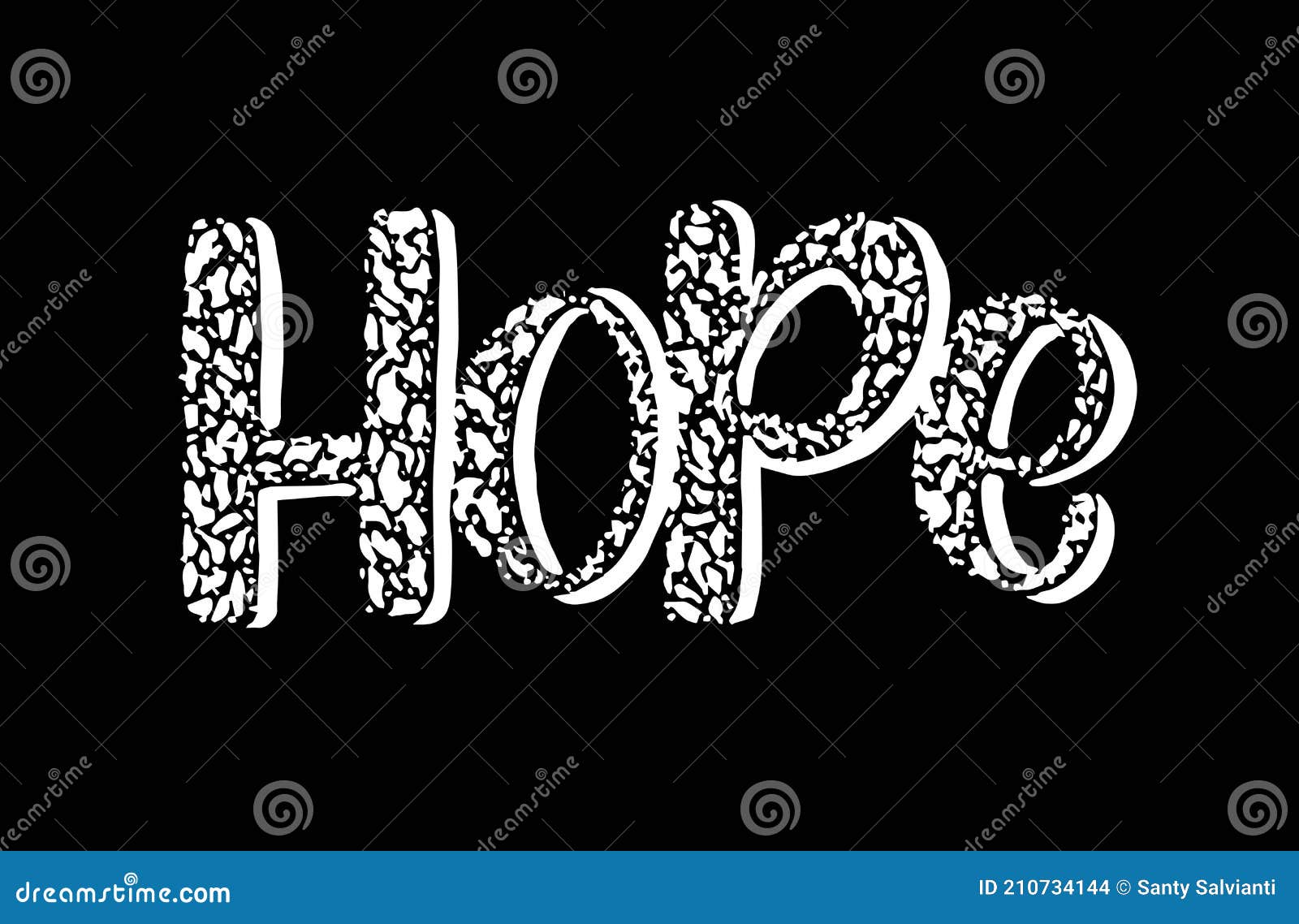 Handwritten Lettering Hope, with Ornament, Vector Illustration Stock ...