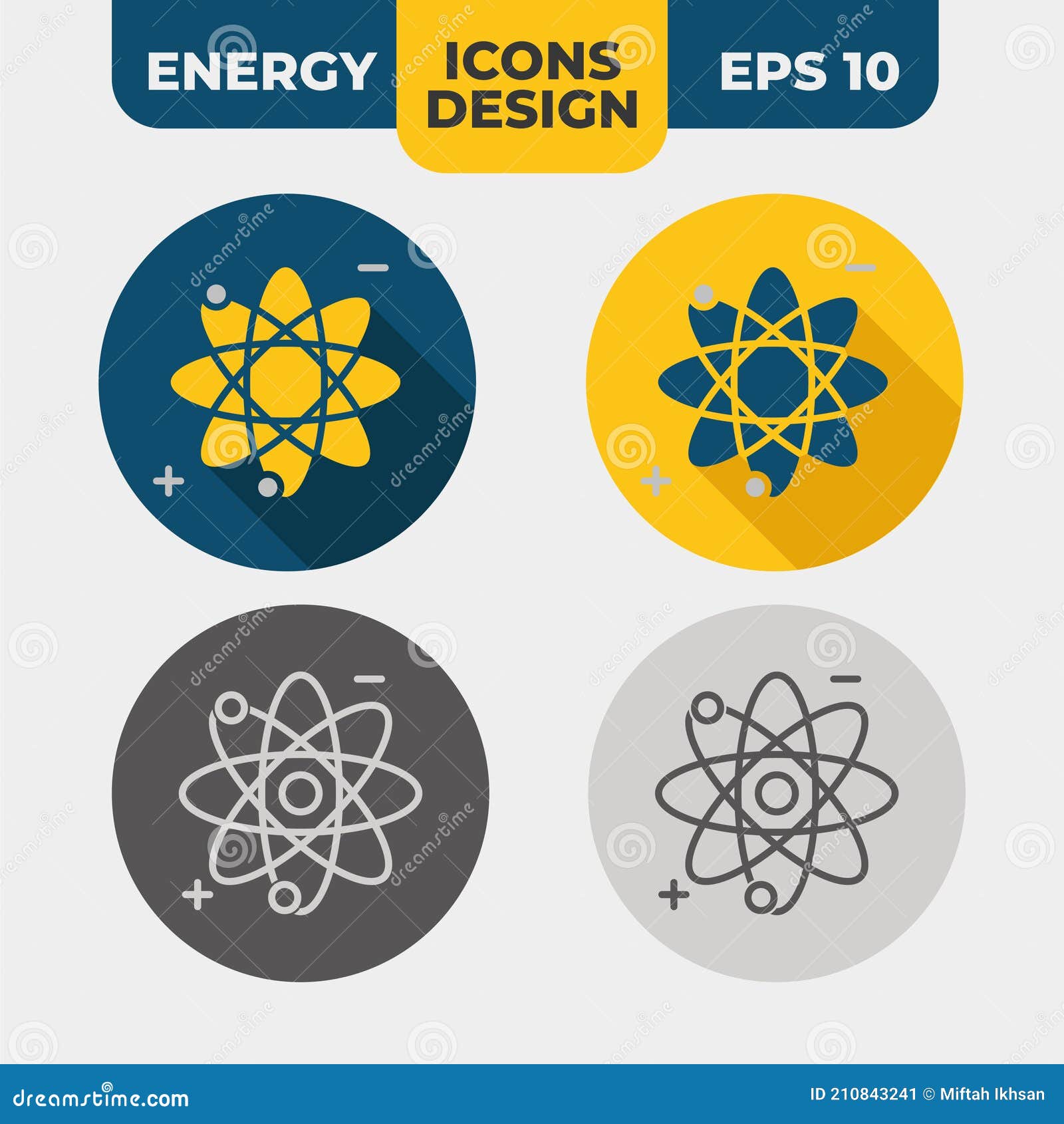 Energy Icon Vector Set Design in Circle Frame Stock Illustration ...