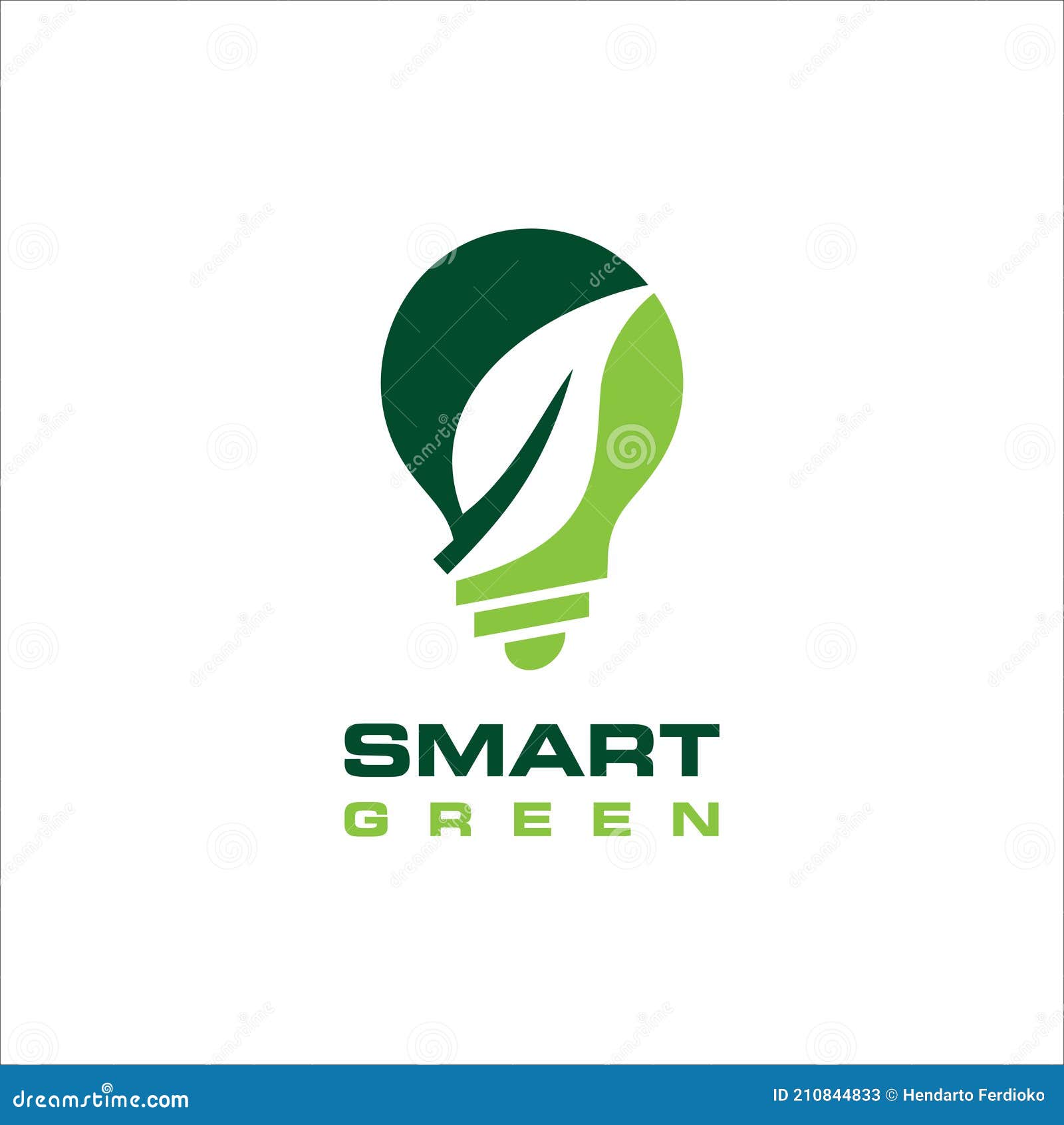 Smart Green Leaf Bulb Logo Design Vector Graphic Stock Vector ...