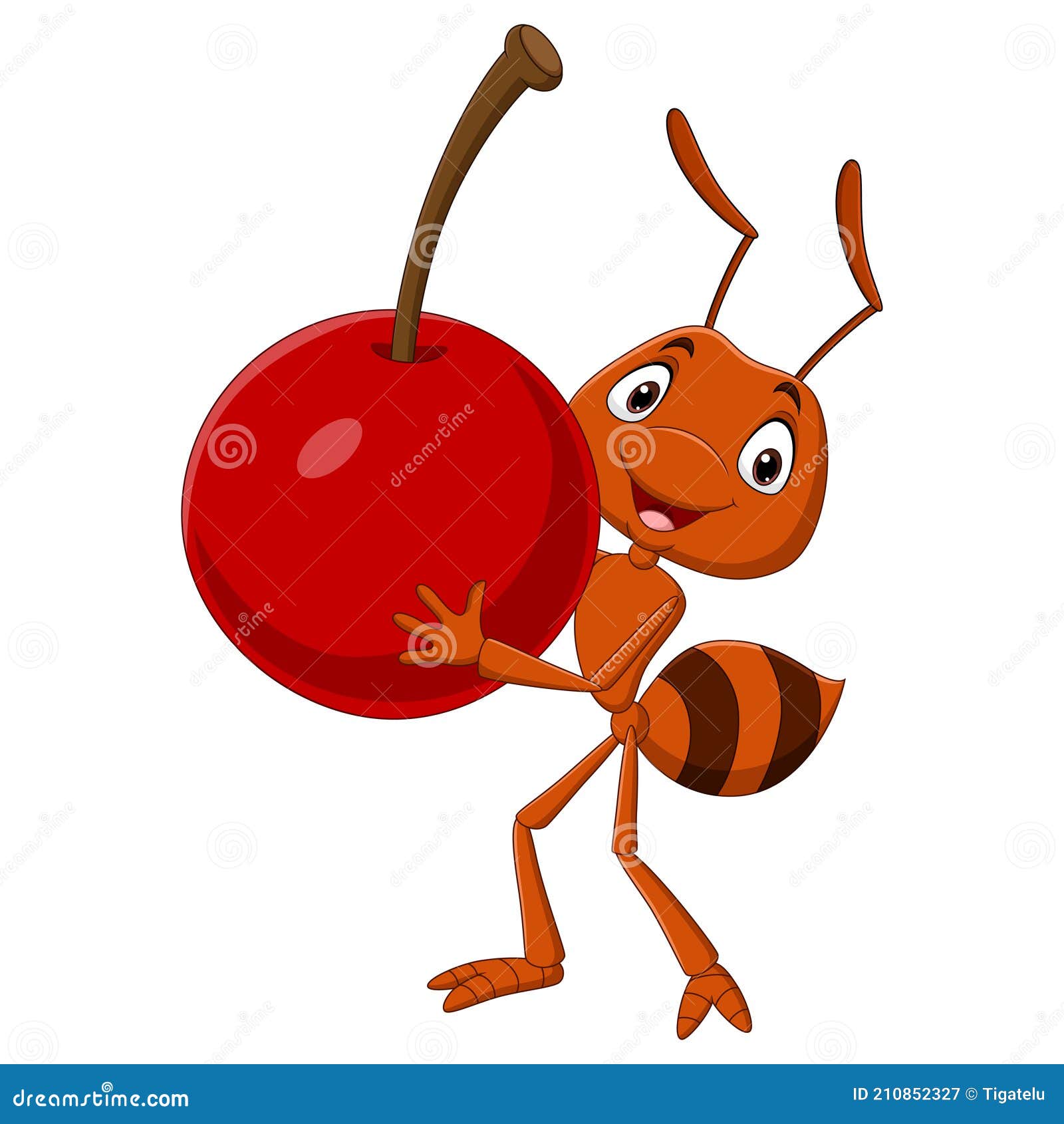 Cartoon Boy Carrying His Toys With A Wheel Borrow Vector Illustration ...