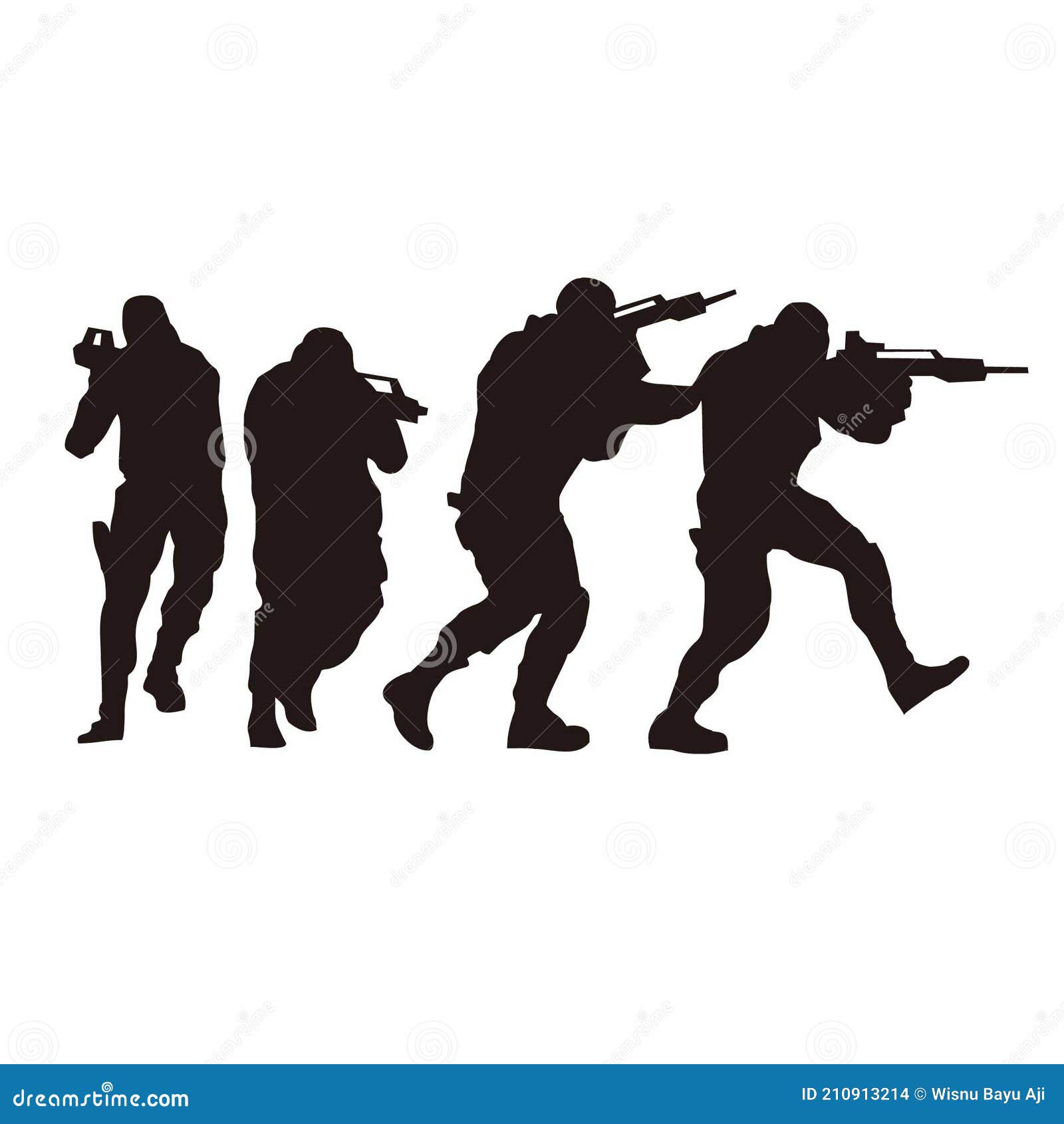 Illustration Vector Graphic of Tactical Raid Silhouette Stock Vector ...