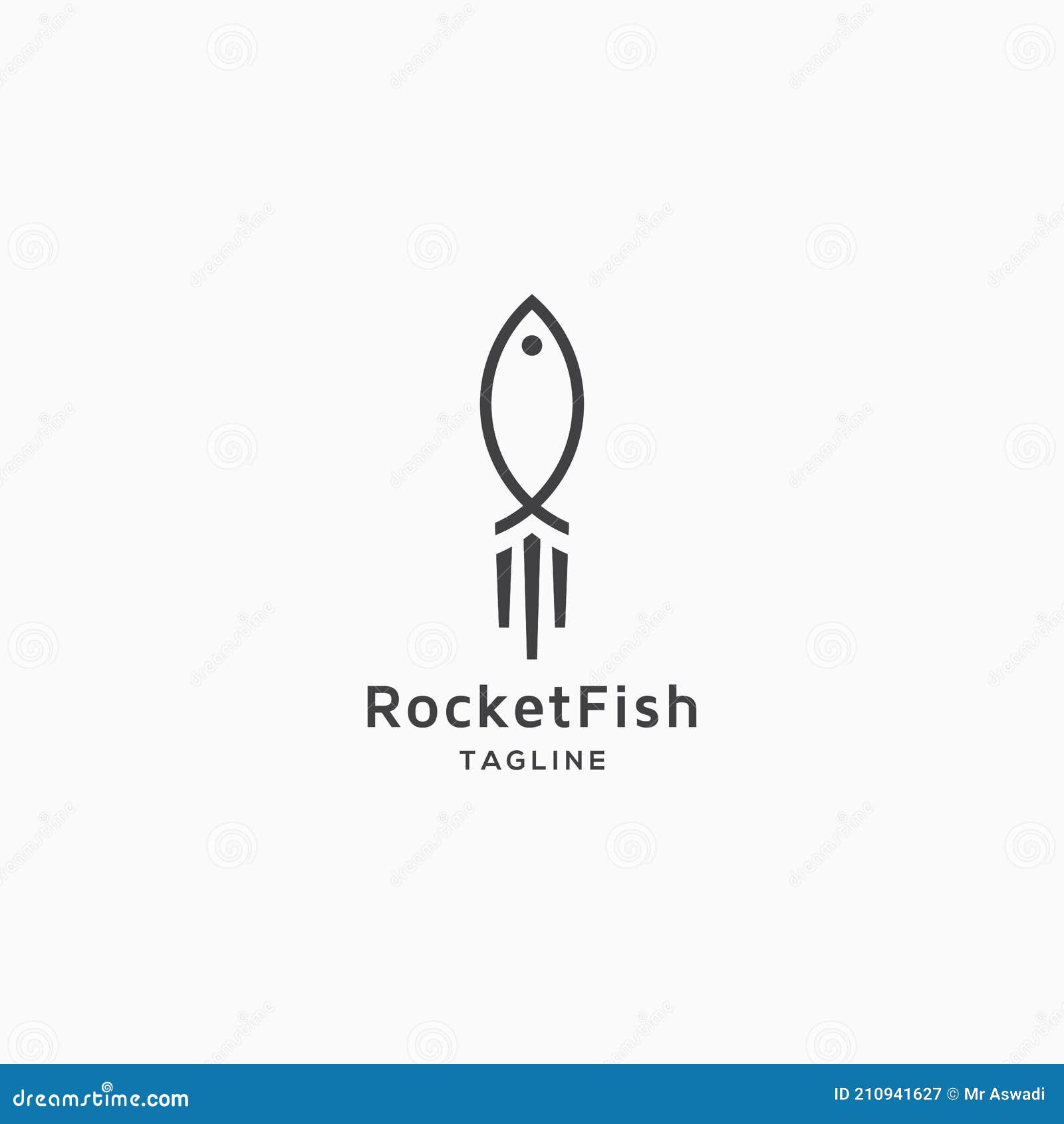 Fish with Rocket Shape Logo Icon Design Template Stock Vector ...