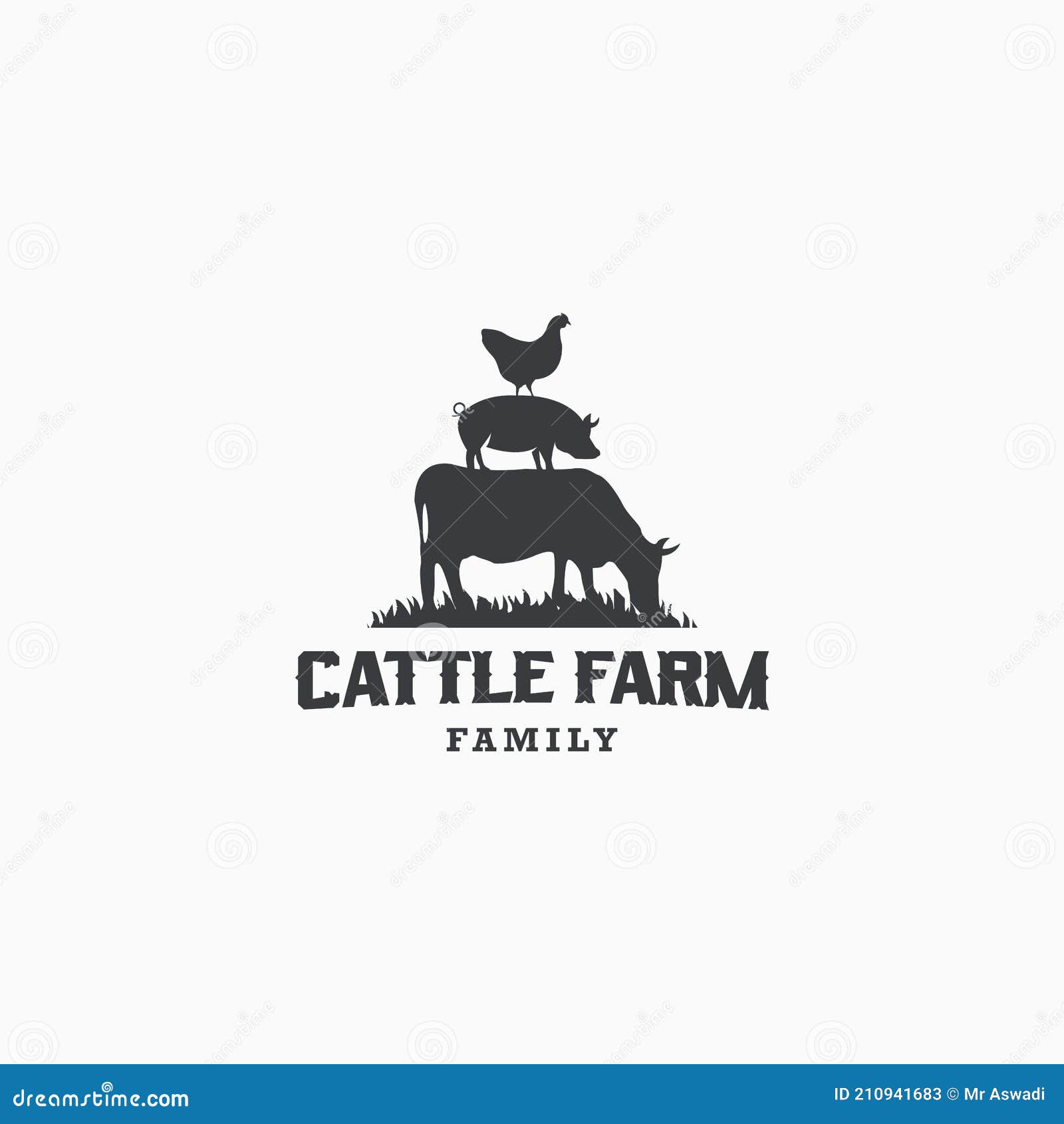 Cattle Farm Livestock Logo Icon Design Template Stock Vector ...