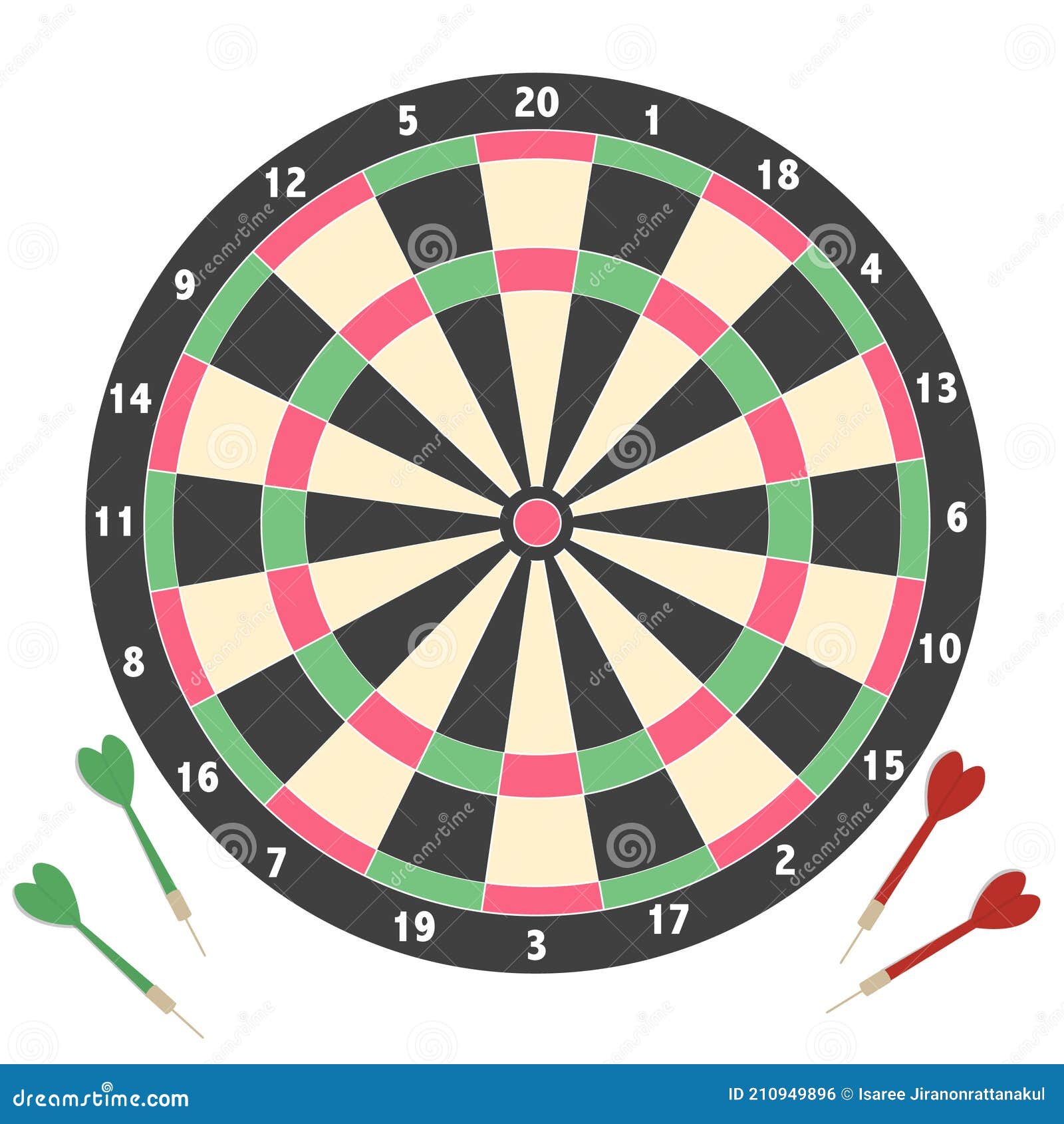 Set Classic Dart Board And Arrow, Circus Tent, Attraction Carousel ...