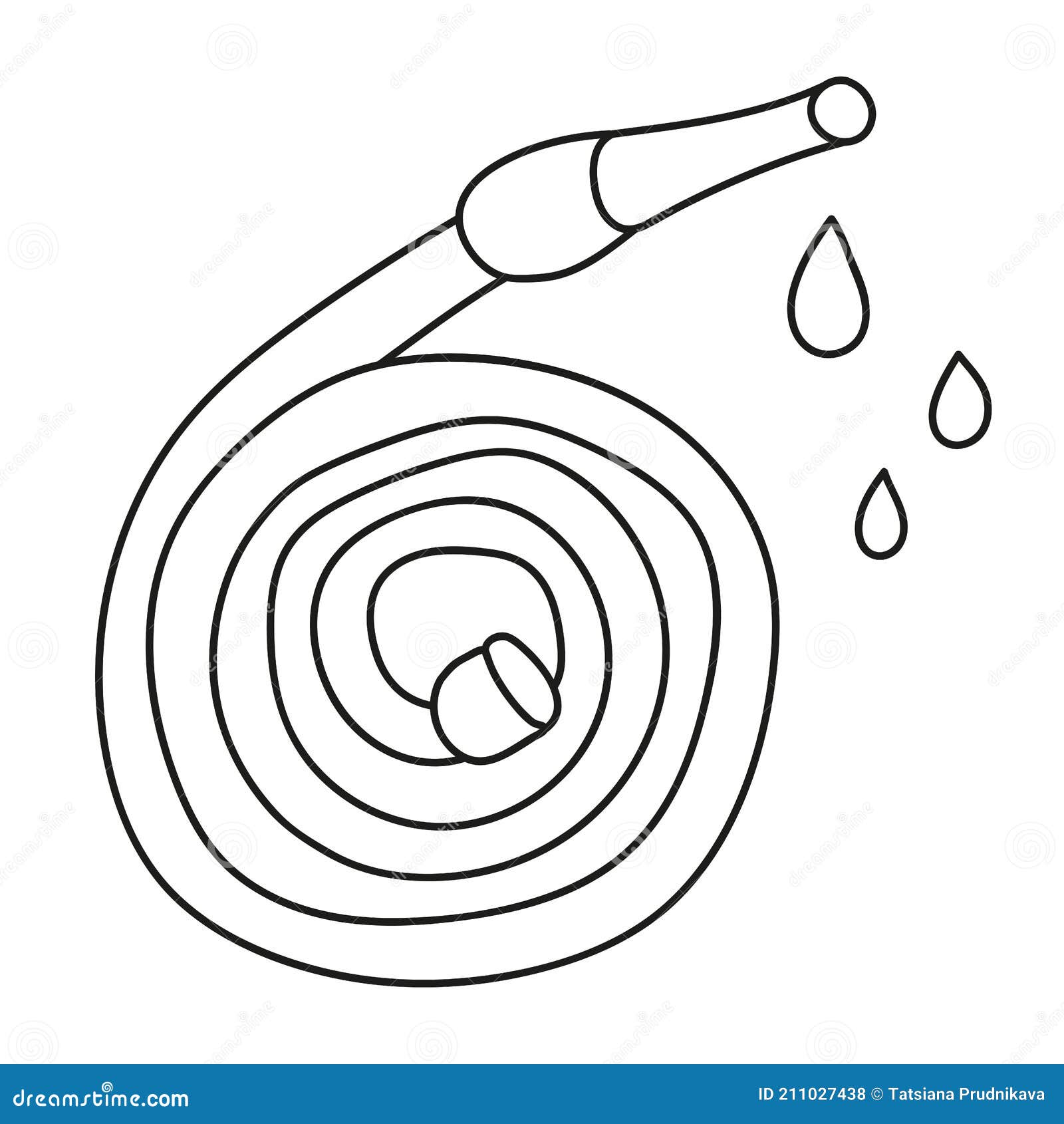 Garden Hose and Water Drops Stock Illustration - Illustration of object ...