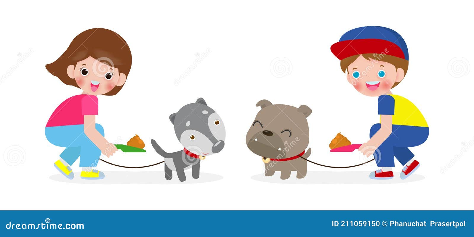 Cute Pug Dog Pooping Isolated On White Cartoon Vector | CartoonDealer ...