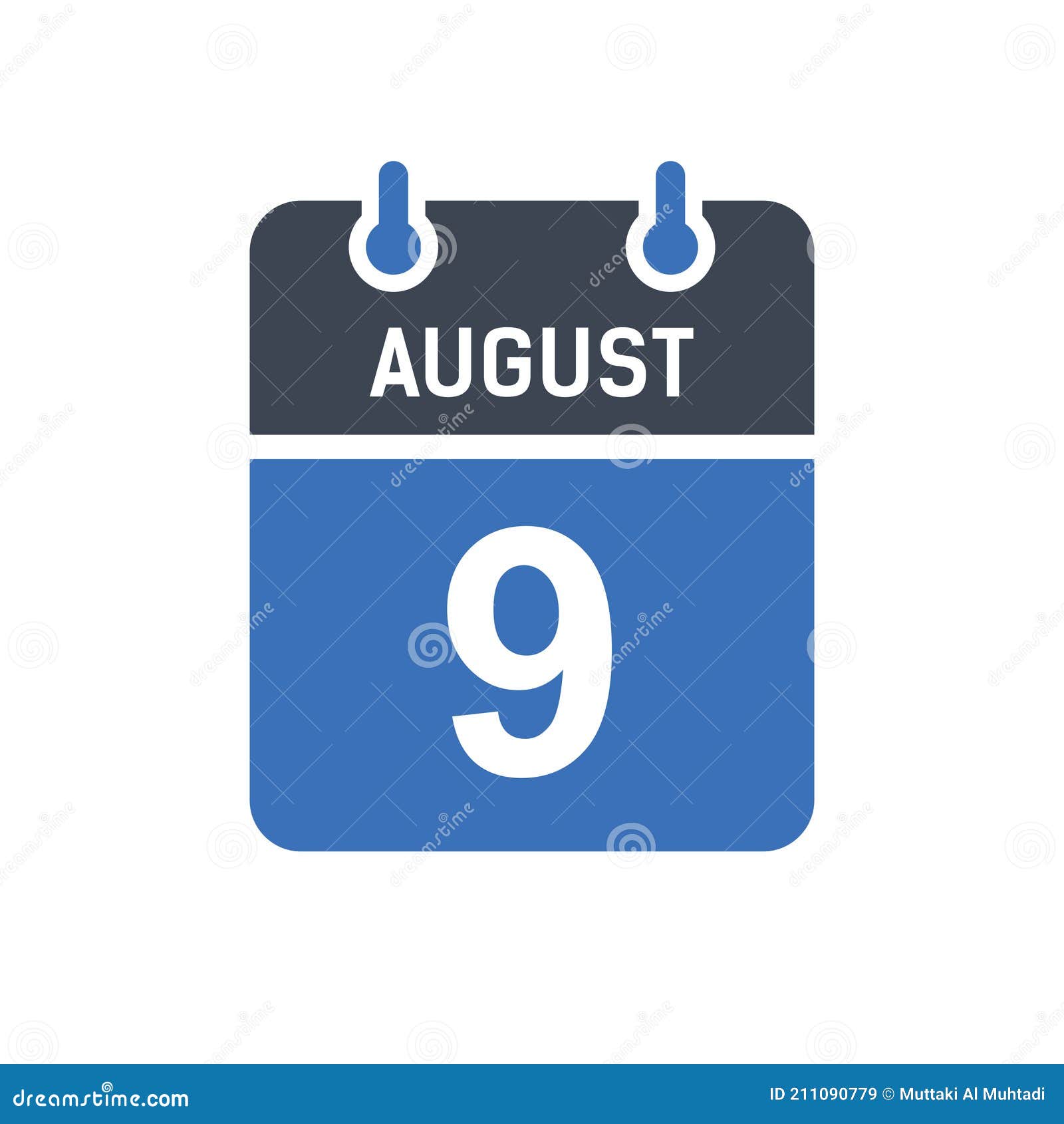 August 9 Calendar Date Icon, Event Date Icon, Calendar Date, Icon ...