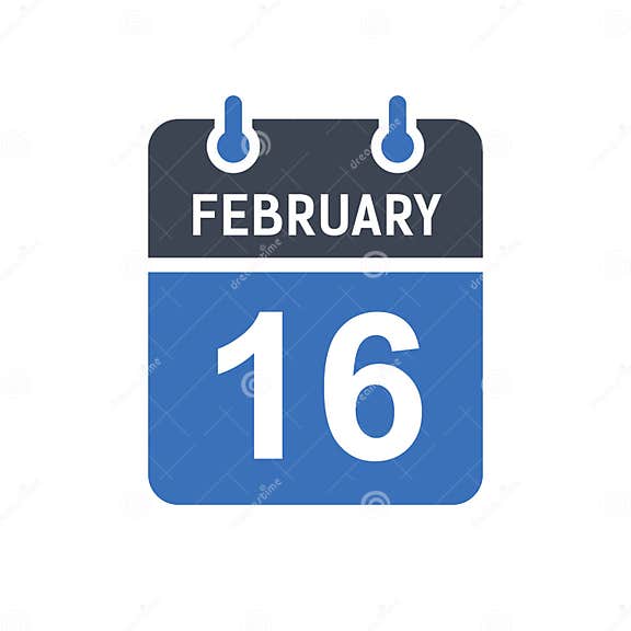 February 16 Calendar Date Icon, Event Date Icon, Calendar Date, Icon ...