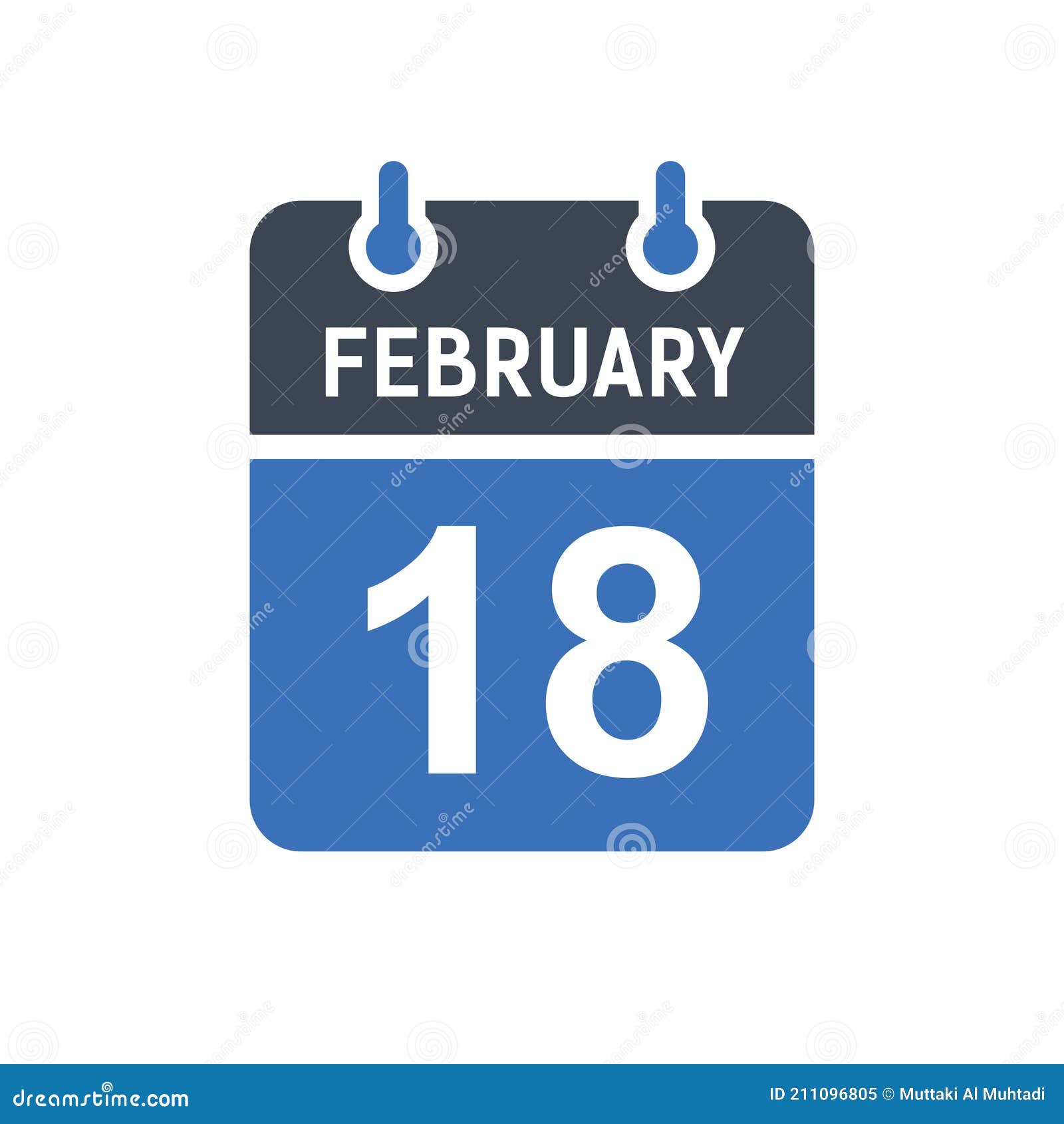 February 18 Calendar Date Icon, Event Date Icon, Calendar Date, Icon ...
