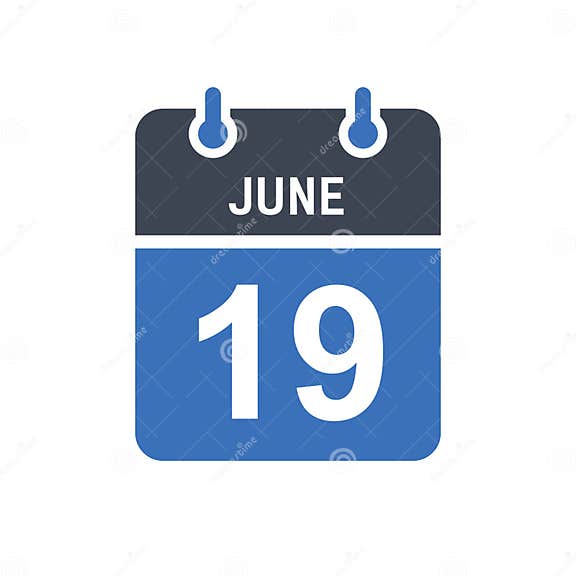 June 19 Calendar Date Icon, Event Date Icon, Calendar Date, Icon Design ...