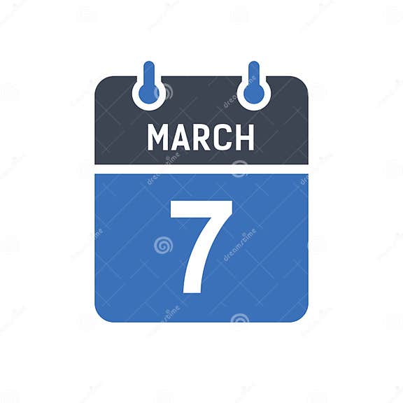 March 7 Calendar Date Icon, Event Date Icon, Calendar Date, Icon Design ...