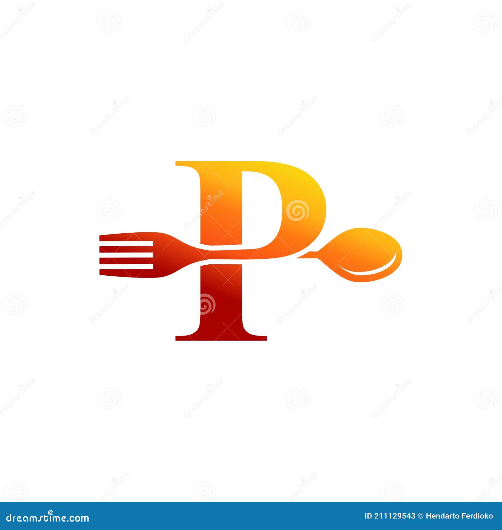Letter P Spoon and Fork Logo Design Vecktor Stock Vector - Illustration ...