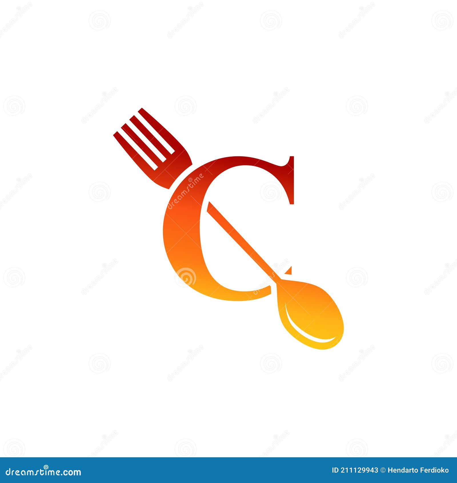 Letter C Spoon and Fork Logo Design Vecktor Stock Vector - Illustration ...