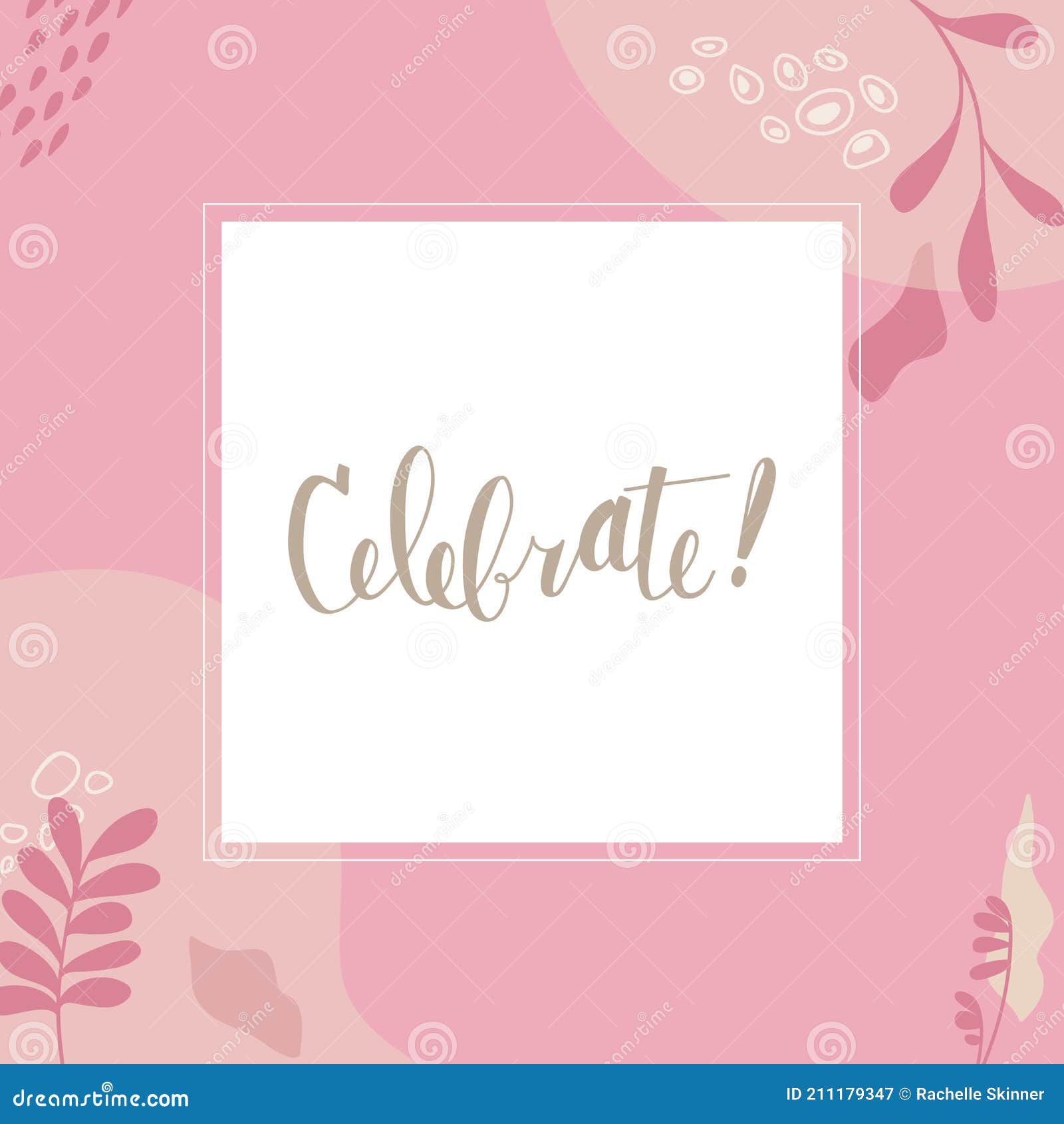 Celebrate Announcement Template for Social Media Pink Stock Vector ...