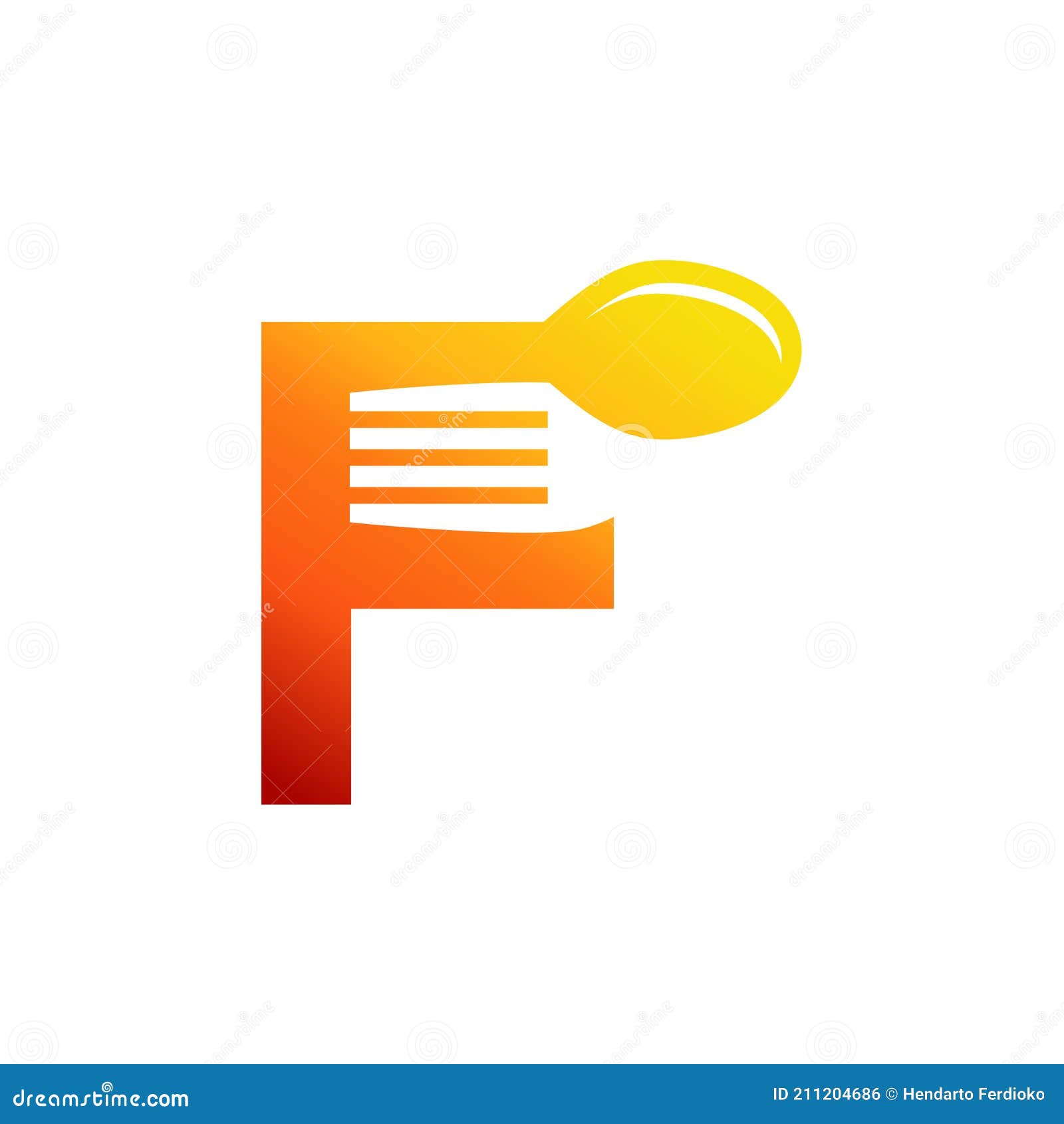 Letter F Spoon and Fork Logo Design Vecktor Stock Vector - Illustration ...