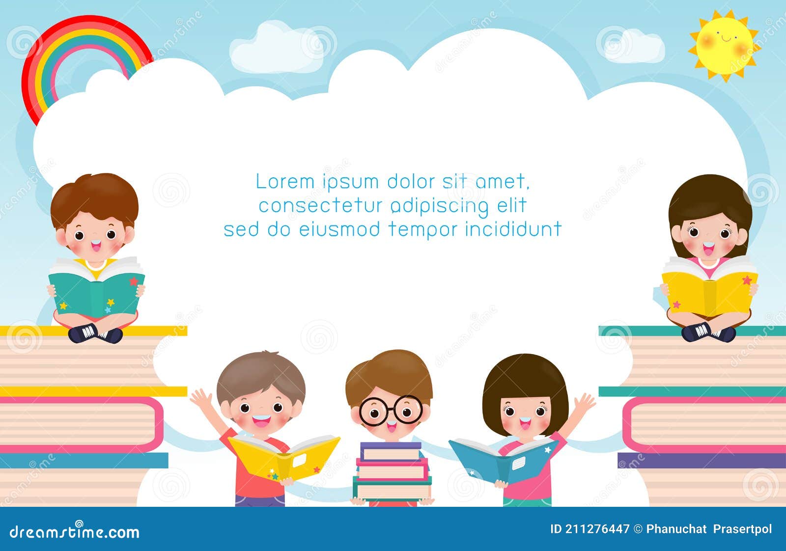 Kids Reading Books Wallpaper
