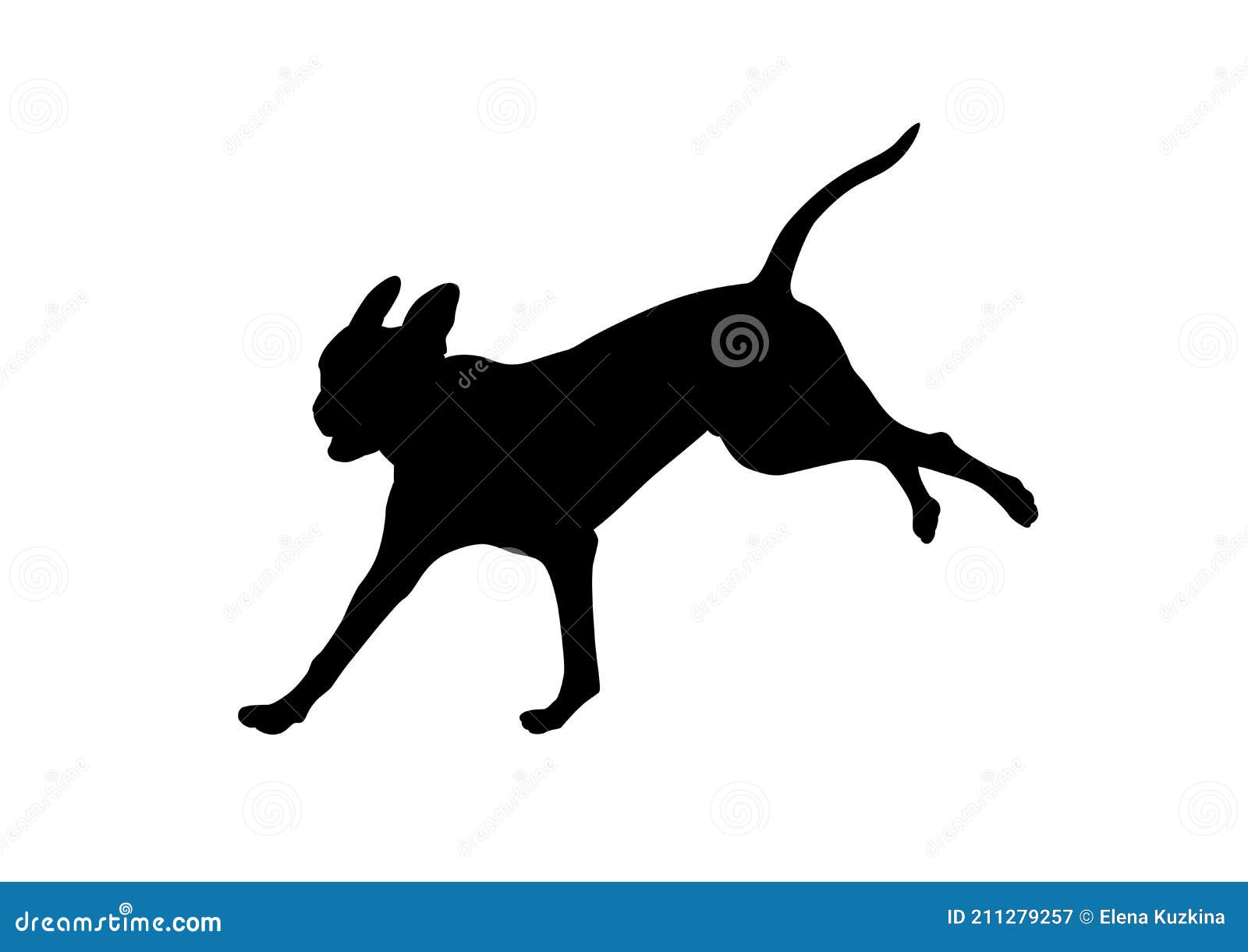 Running dog silhouette stock vector. Illustration of rushes - 211279257